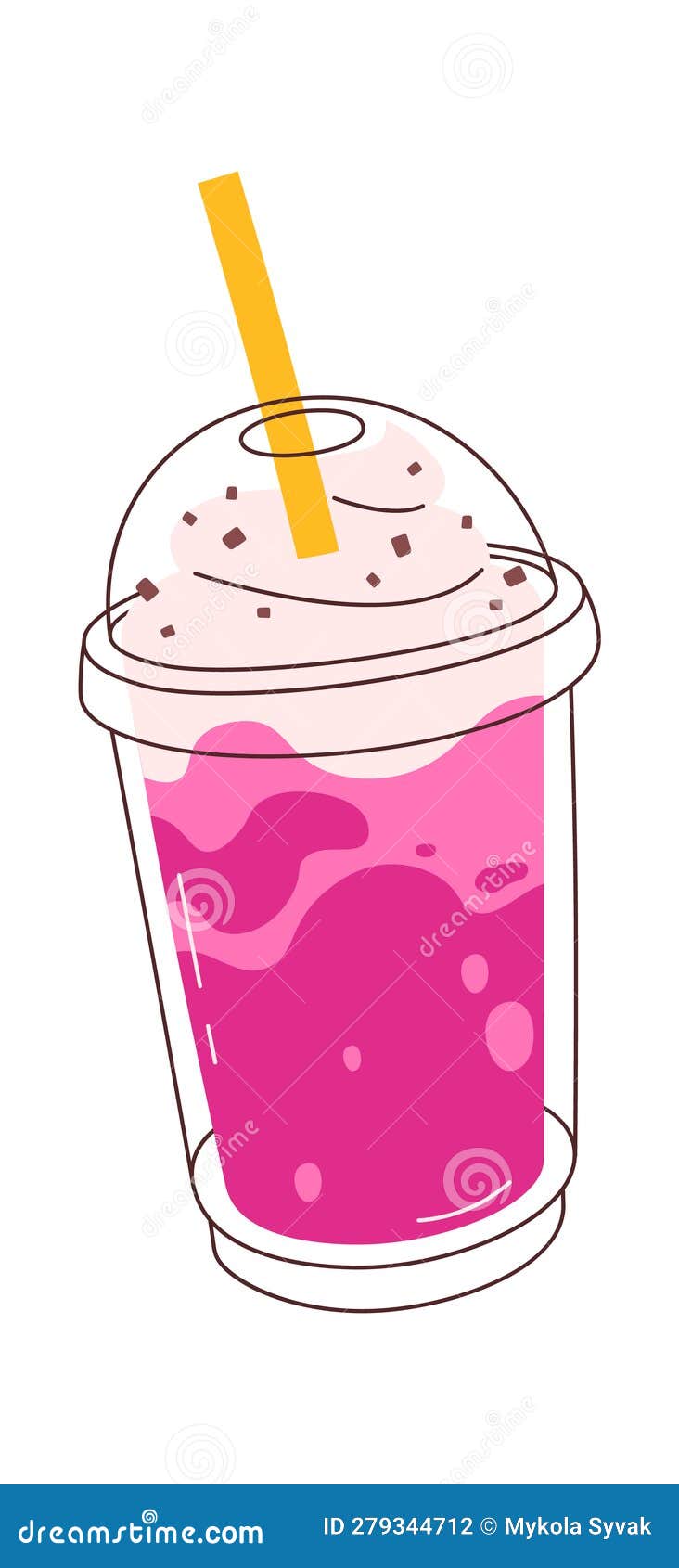 Milkshake in Glass stock vector. Illustration of cream - 279344712