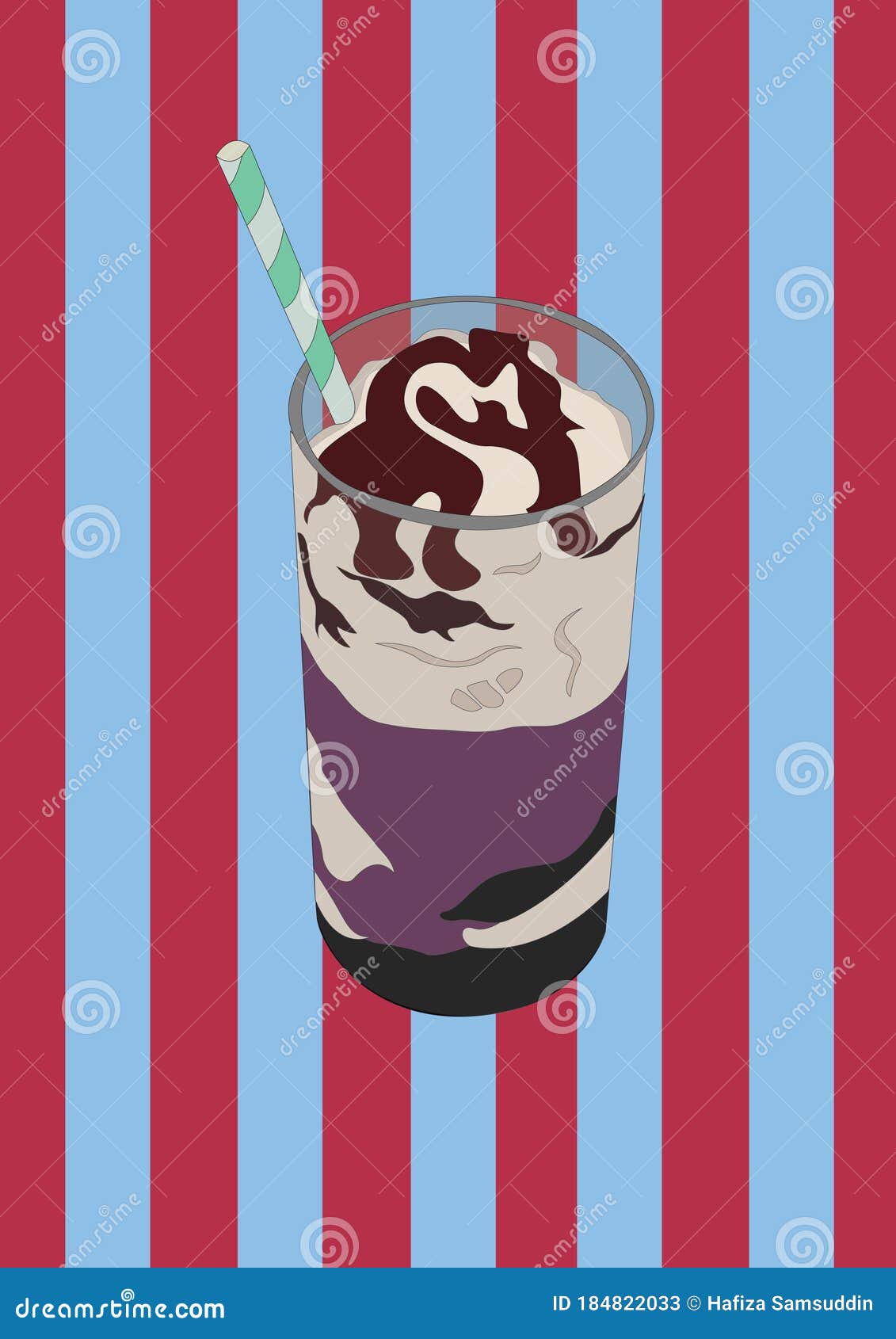 Milkshake in a Glass. Vector Illustration Decorative Background Design ...