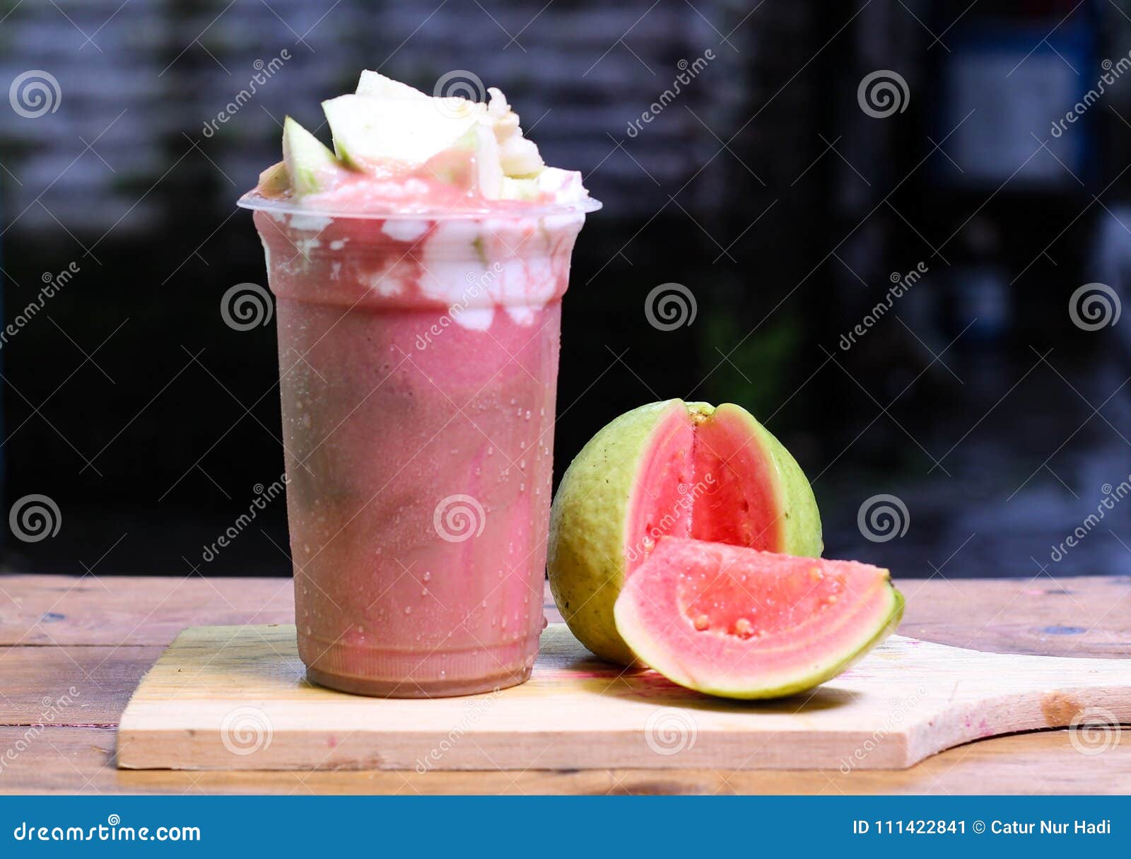 Milkshake with Guava Pieces, Version 2 Stock Image - Image of freshness ...