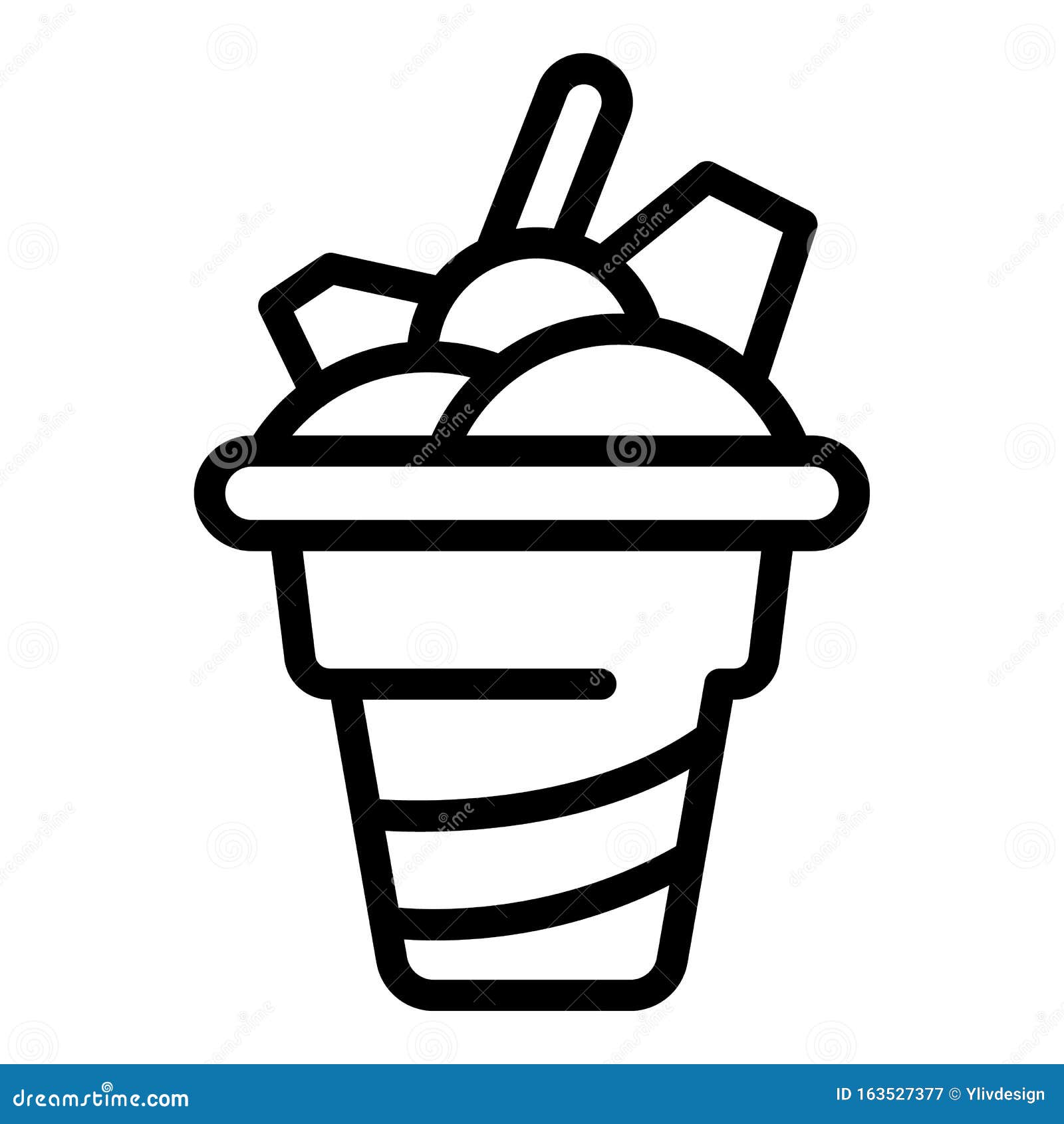 Milkshake Icon, Outline Style Stock Vector - Illustration of food ...