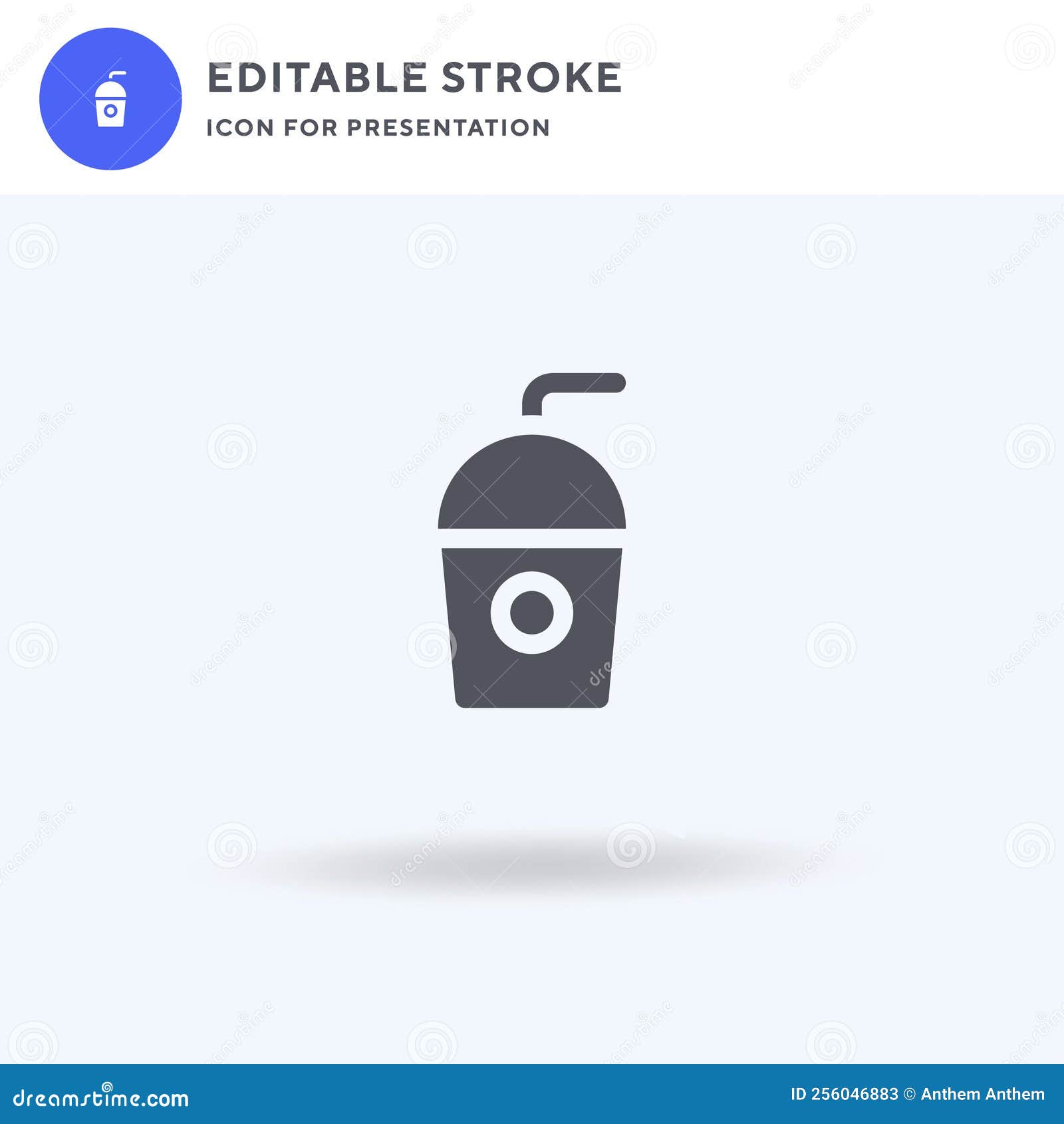 Milkshake Icon Vector, Filled Flat Sign, Solid Pictogram Isolated on ...