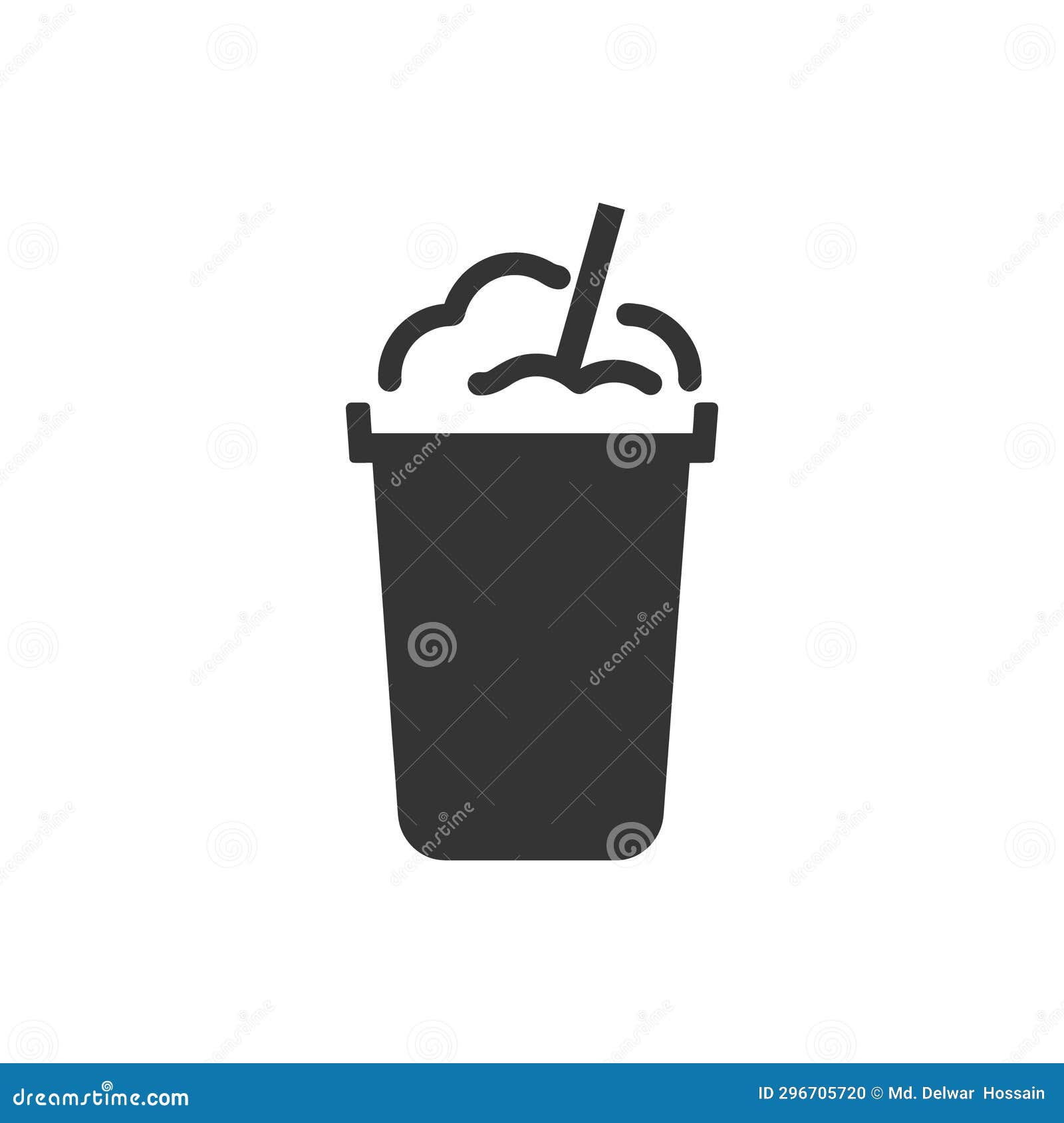 Milkshake Icon stock vector. Illustration of symbol - 296705720