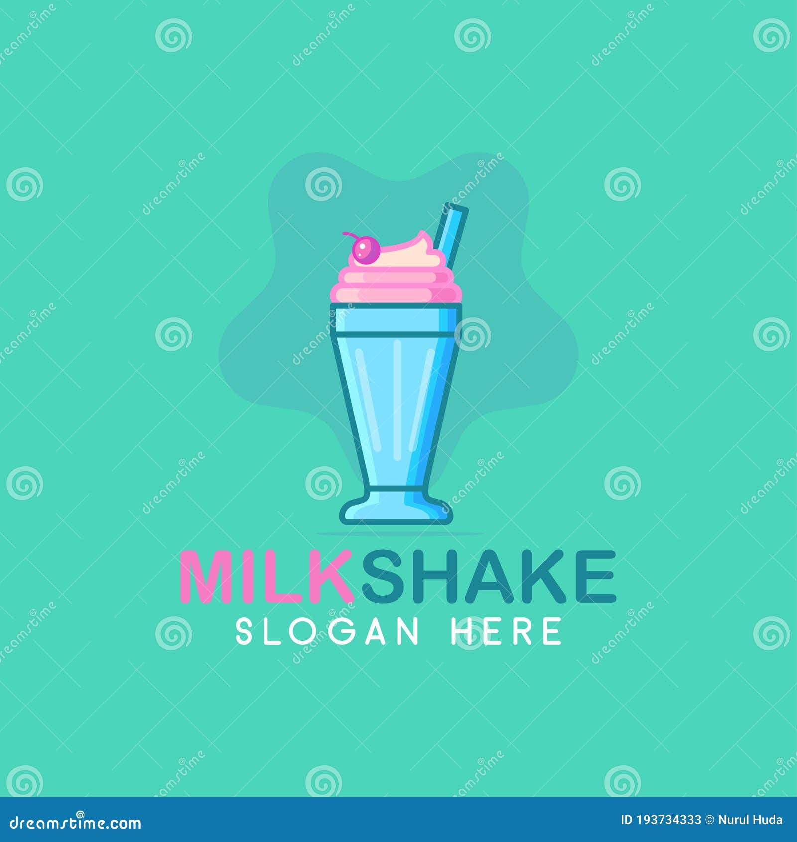 Milkshake Logo Design Flat Illustration Fast Food Icon Vector Modern ...