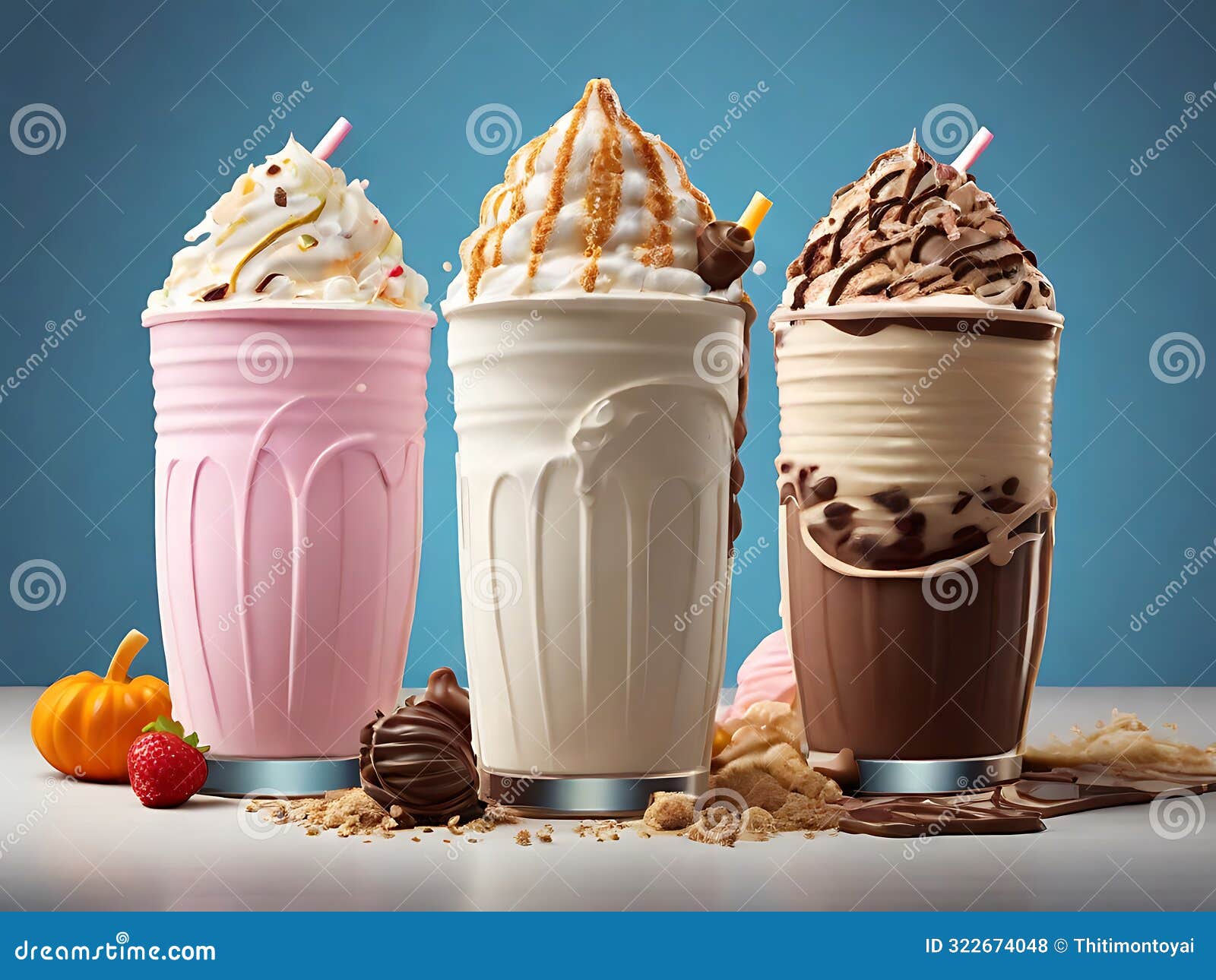 Milkshake, Milk Shake with Fruit Stock Illustration - Illustration of ...