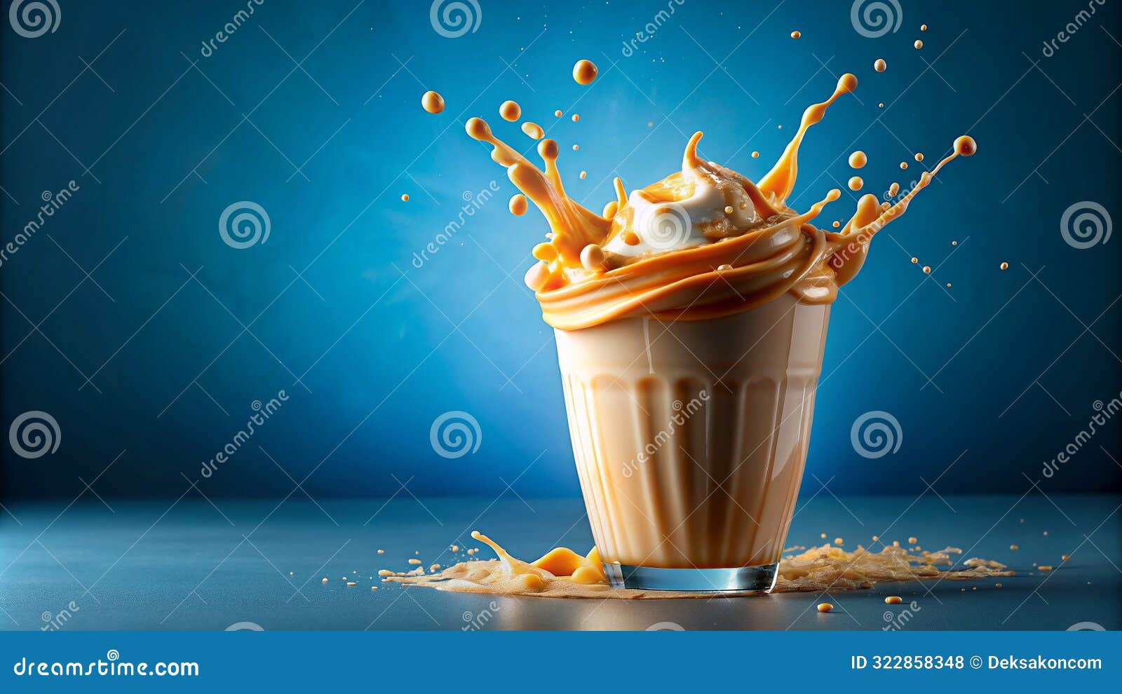 Milkshake in Motion Splashes and Splash Drops Sprinkled with Caramel ...