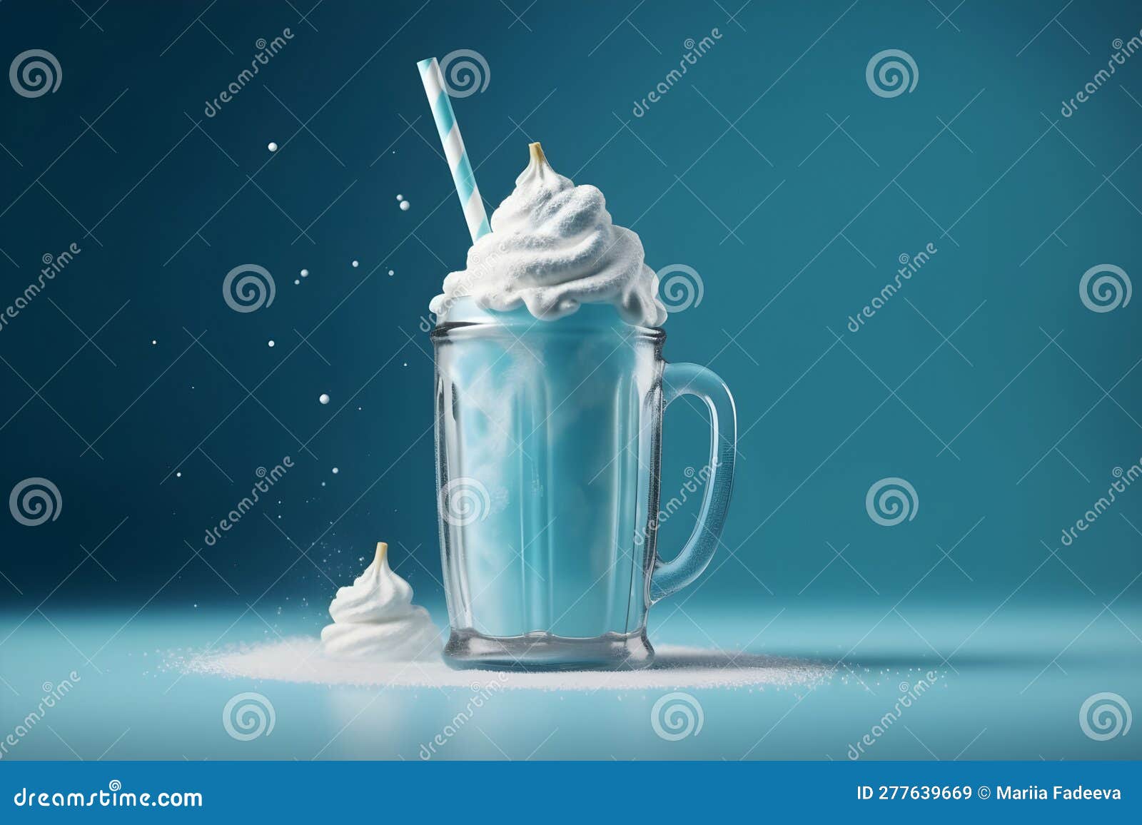Milkshake, Multi-colored, Bright on a Blue Background. with Generative ...