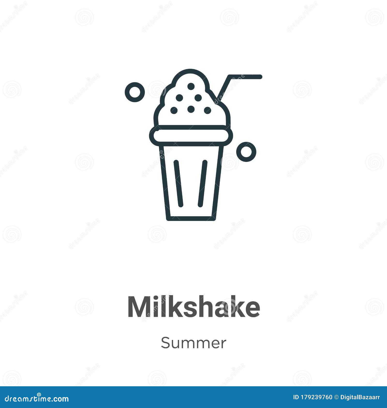 Milkshake Outline Vector Icon. Thin Line Black Milkshake Icon, Flat Vector Simple Element ...