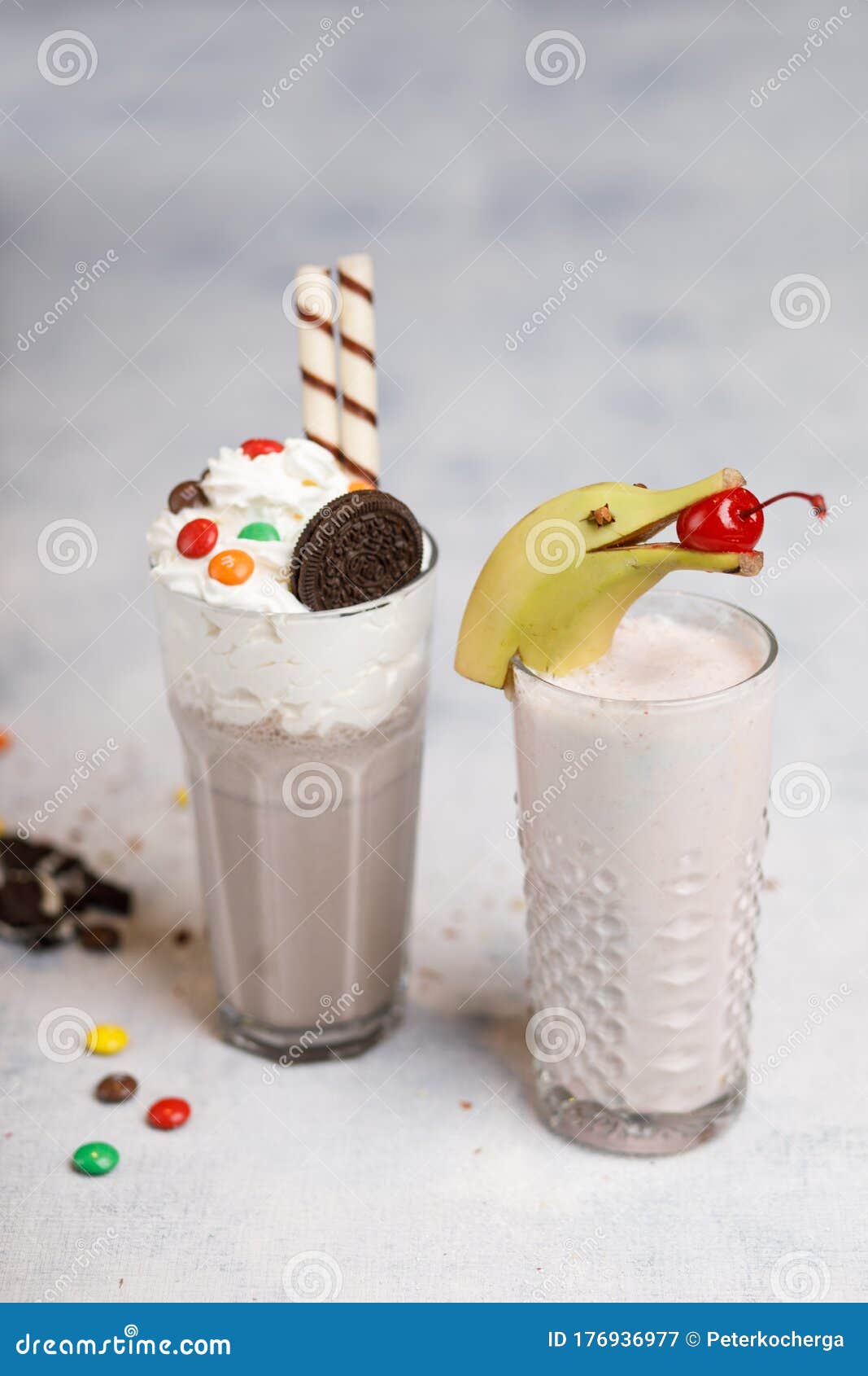Two sweet milkshakes stock image. Image of crazy, australian - 176936977