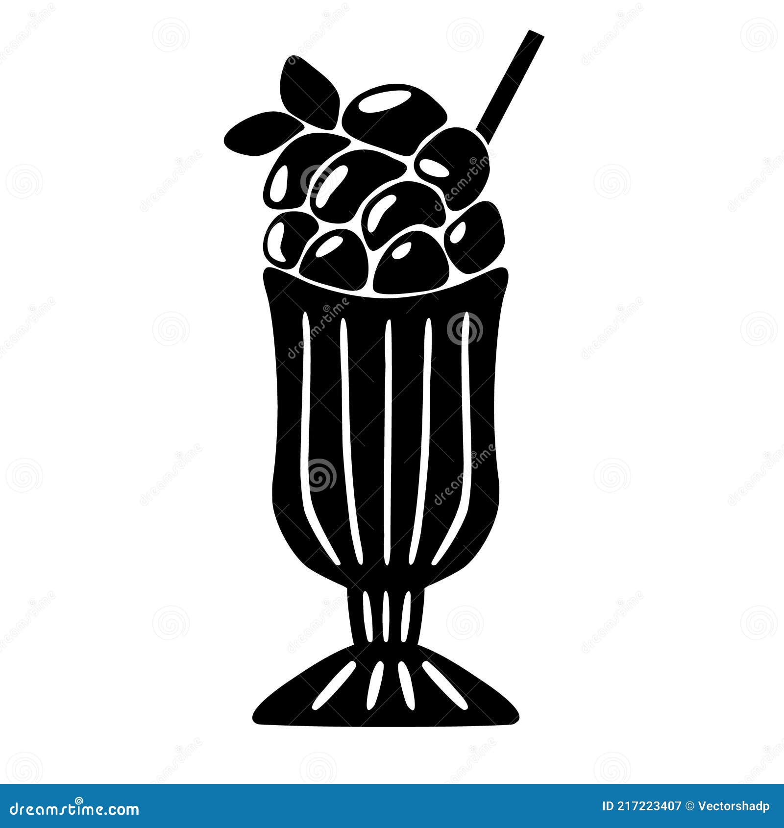Milkshake Vector Icon on White Background Stock Vector - Illustration ...