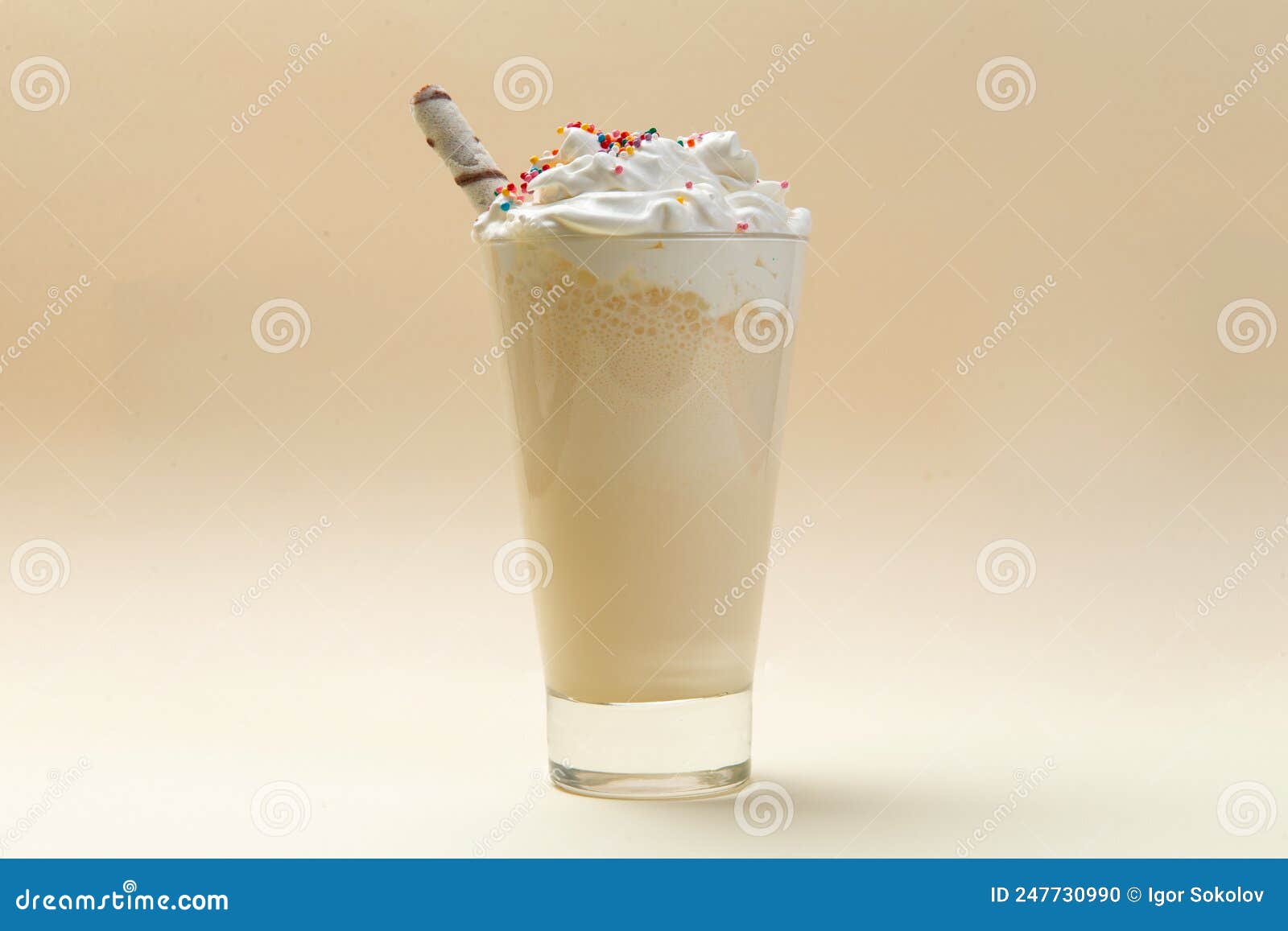 Milkshake. with Whipped Cream Stock Photo - Image of dessert, decorated ...