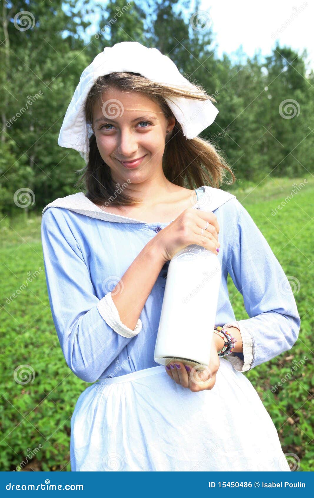 Milkwoman stock photo. Image of bush, milk, female, nature - 15450486
