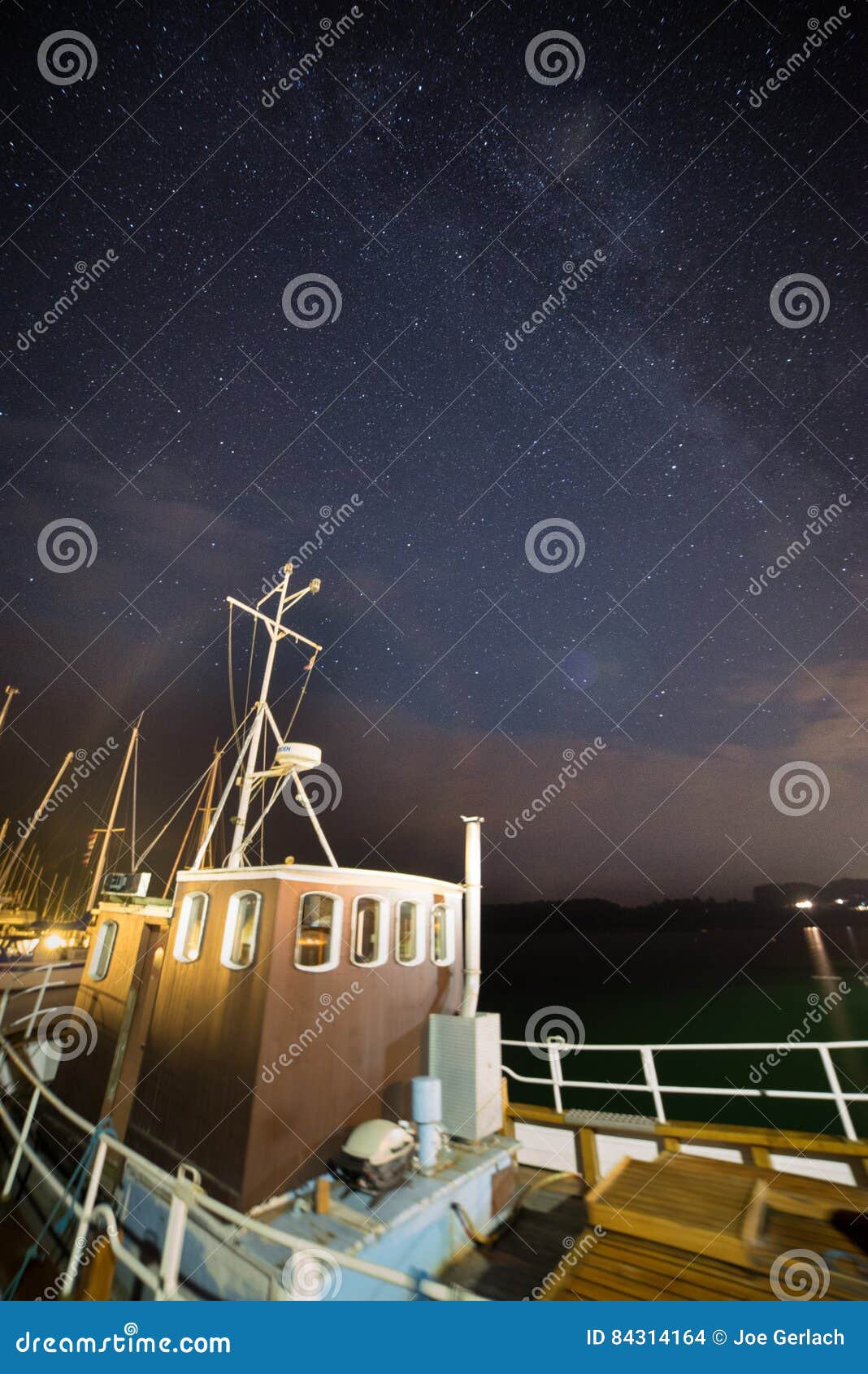 Milky Way behind boat stock photo. Image of shot, boat - 84314164