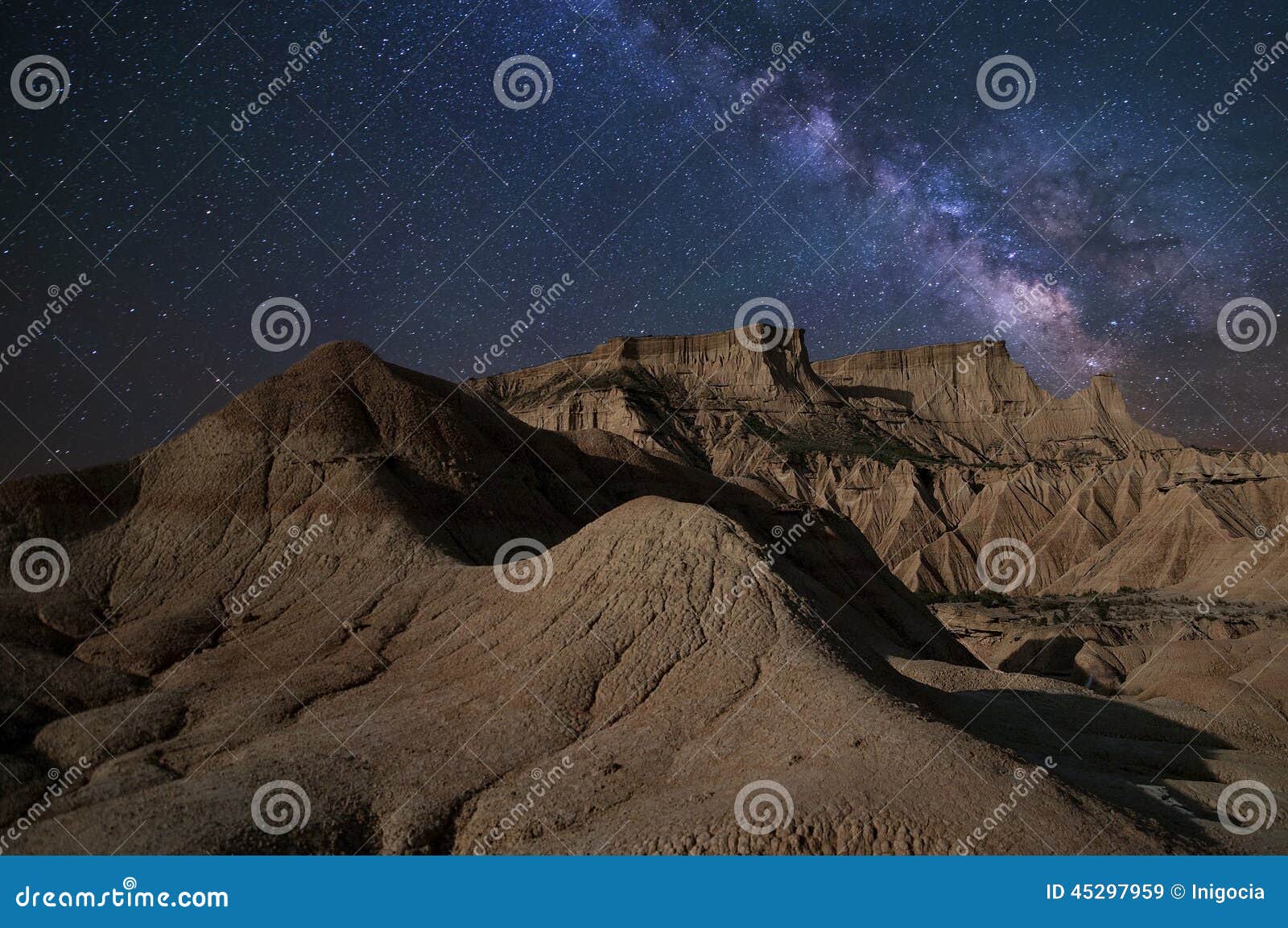Milky Way Desert at night stock image. Image of scenery - 45297959
