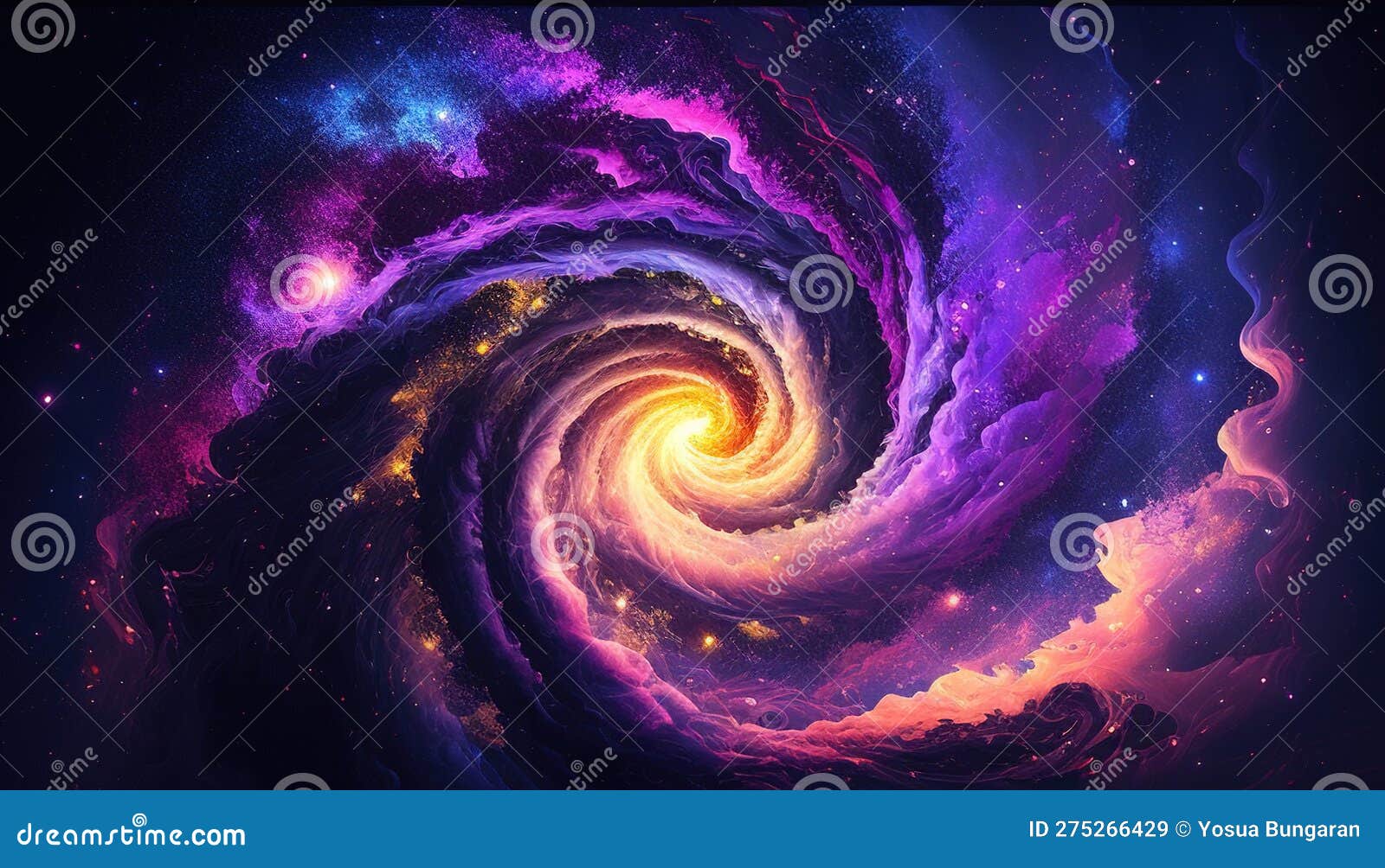 Milky Way, Digital Art Illustration, Generative AI Stock Illustration ...