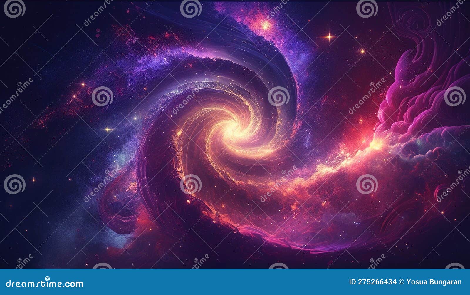 Milky Way, Digital Art Illustration, Generative AI Stock Illustration ...