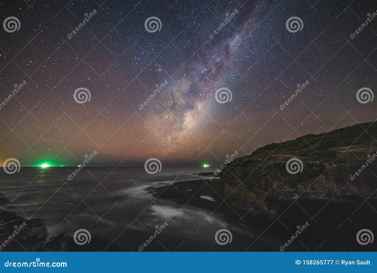 The Milky Way Over the Ocean Stock Image - Image of green, cosmos ...