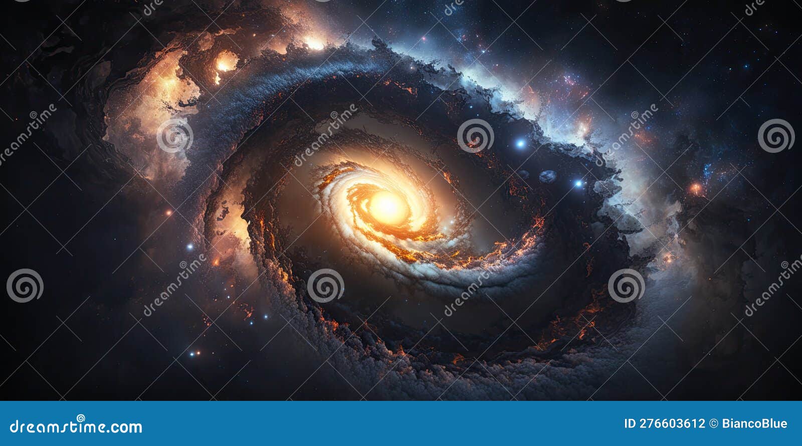 Milky Way Galaxy Colliding with Andromeda Galaxy Stock Illustration ...