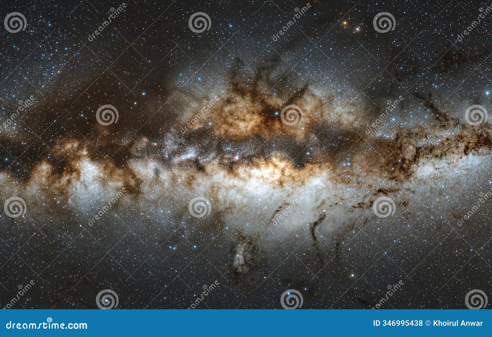 Cosmic Dust Clouds Stars in the Milky Way Galaxy Stock Illustration ...