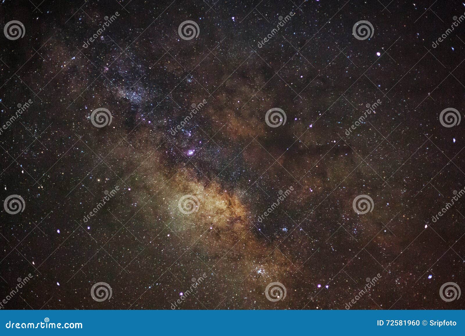 Milky Way Galaxy, Long Exposure Photograph, with Grain Stock Photo ...