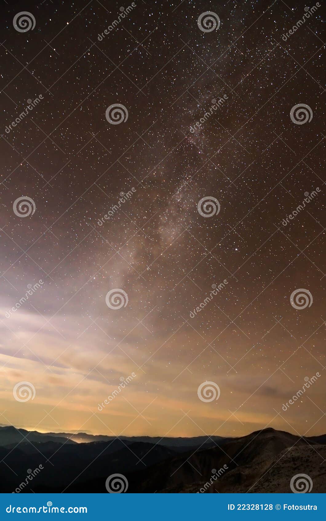 Milky Way Galaxy Over Mountain Ridges Stock Photo - Image of astronomy ...