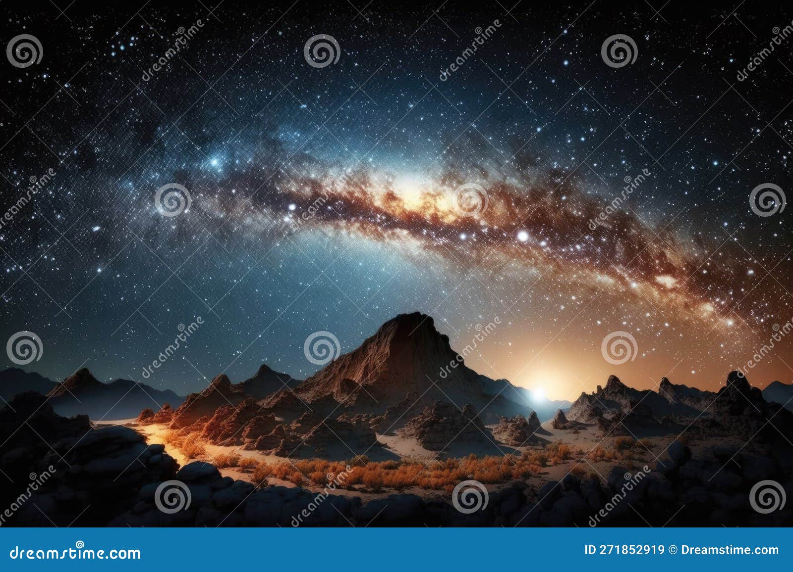 Milky Way Galaxy with Stars in the Background of a Panoramic Vista from ...