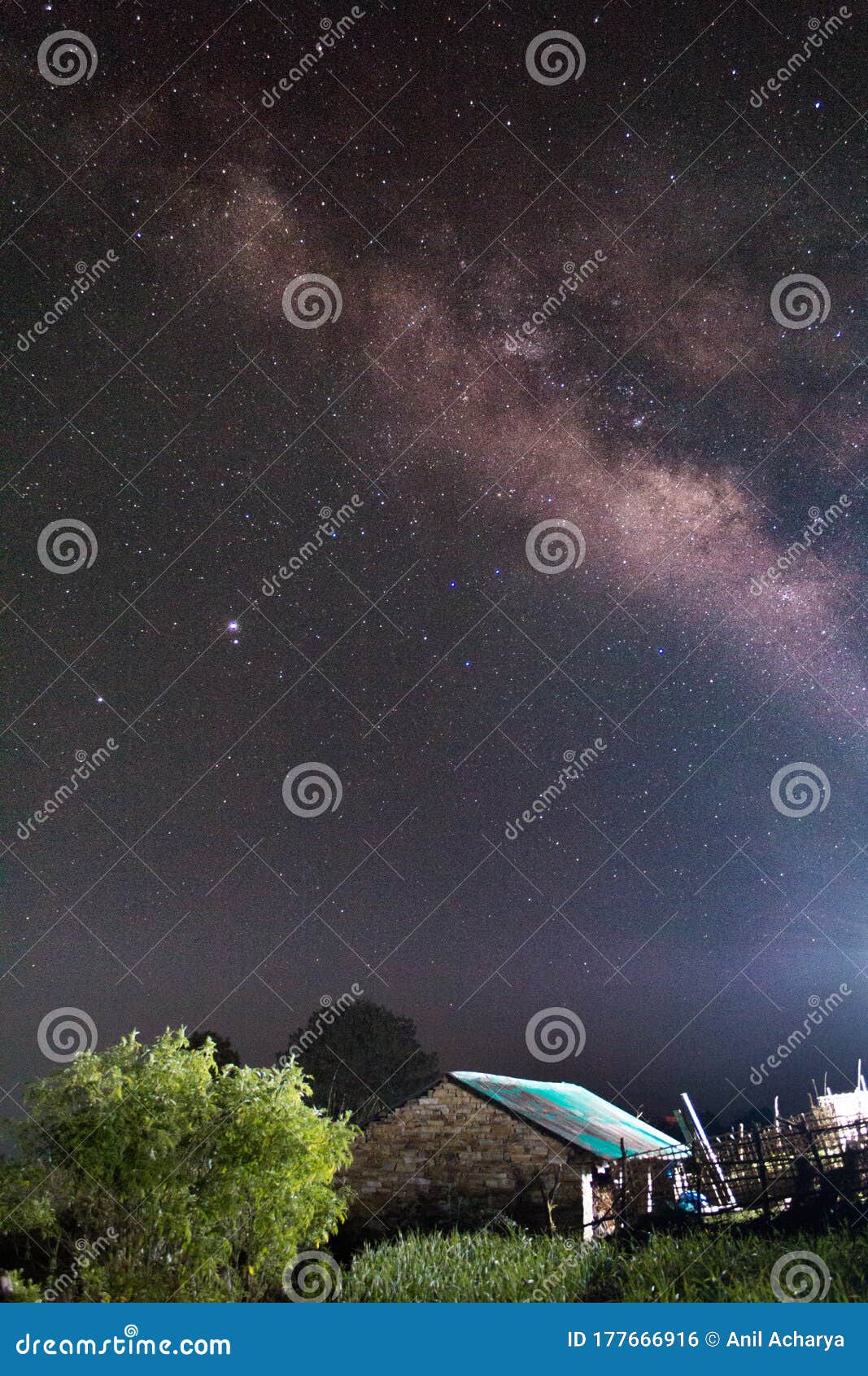 Milky Way Galaxy Viewed from Australian Base Camp, Nepal Stock Photo ...