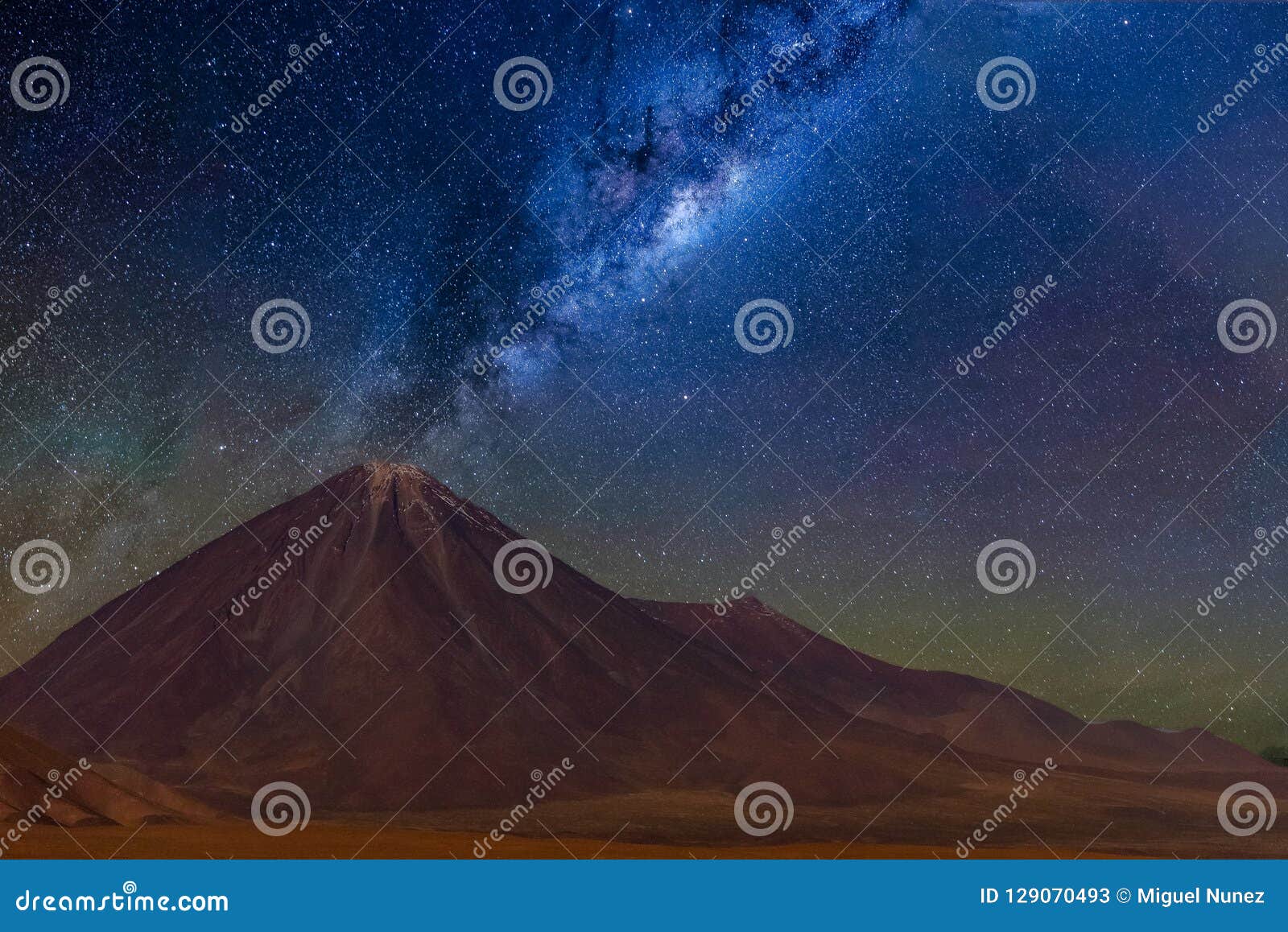 Milky Way in Licancabur Volcano at Atacama Desert Stock Image - Image ...
