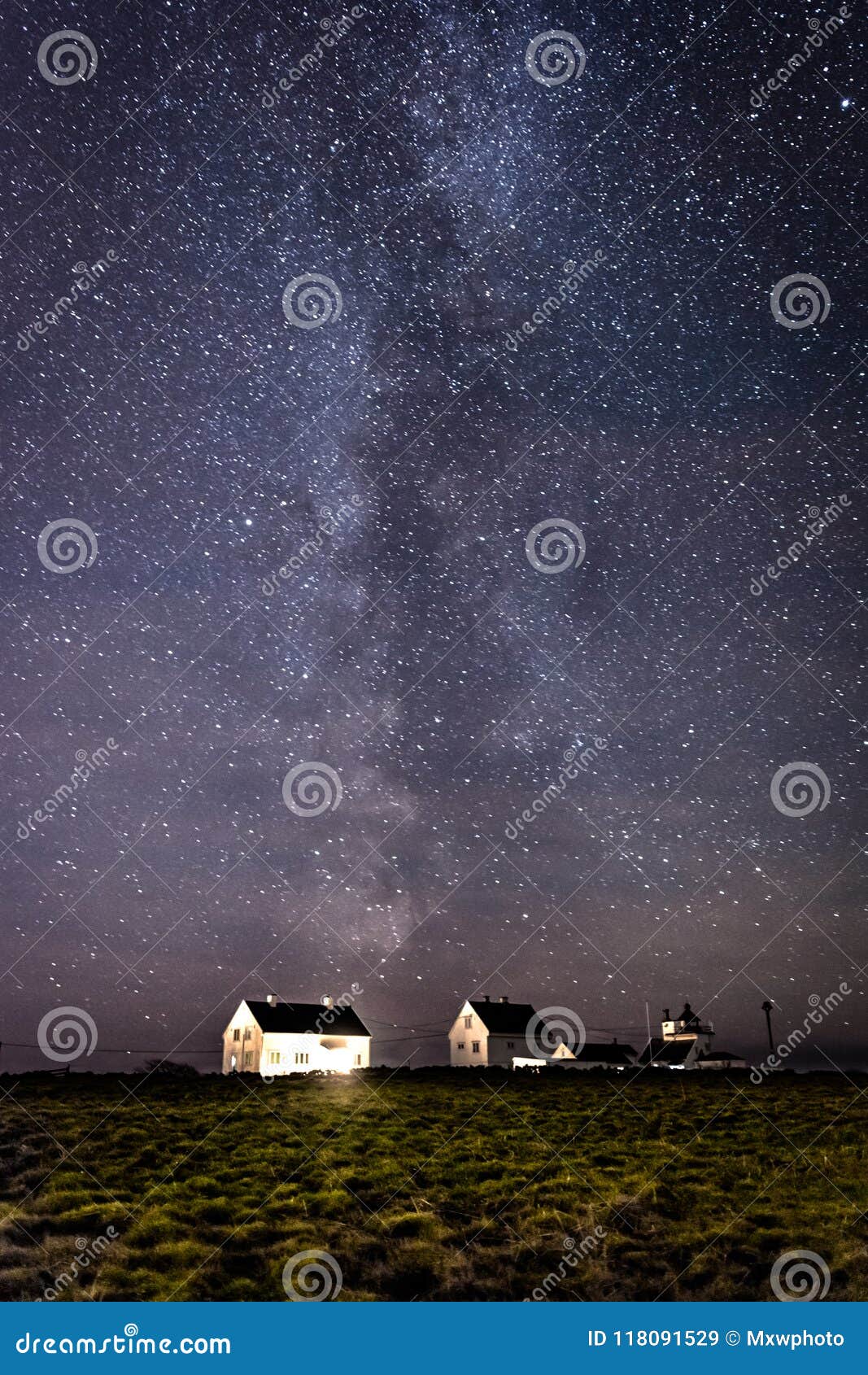 Milky Way Over Farm in Norway Stock Image - Image of rural, clouds ...