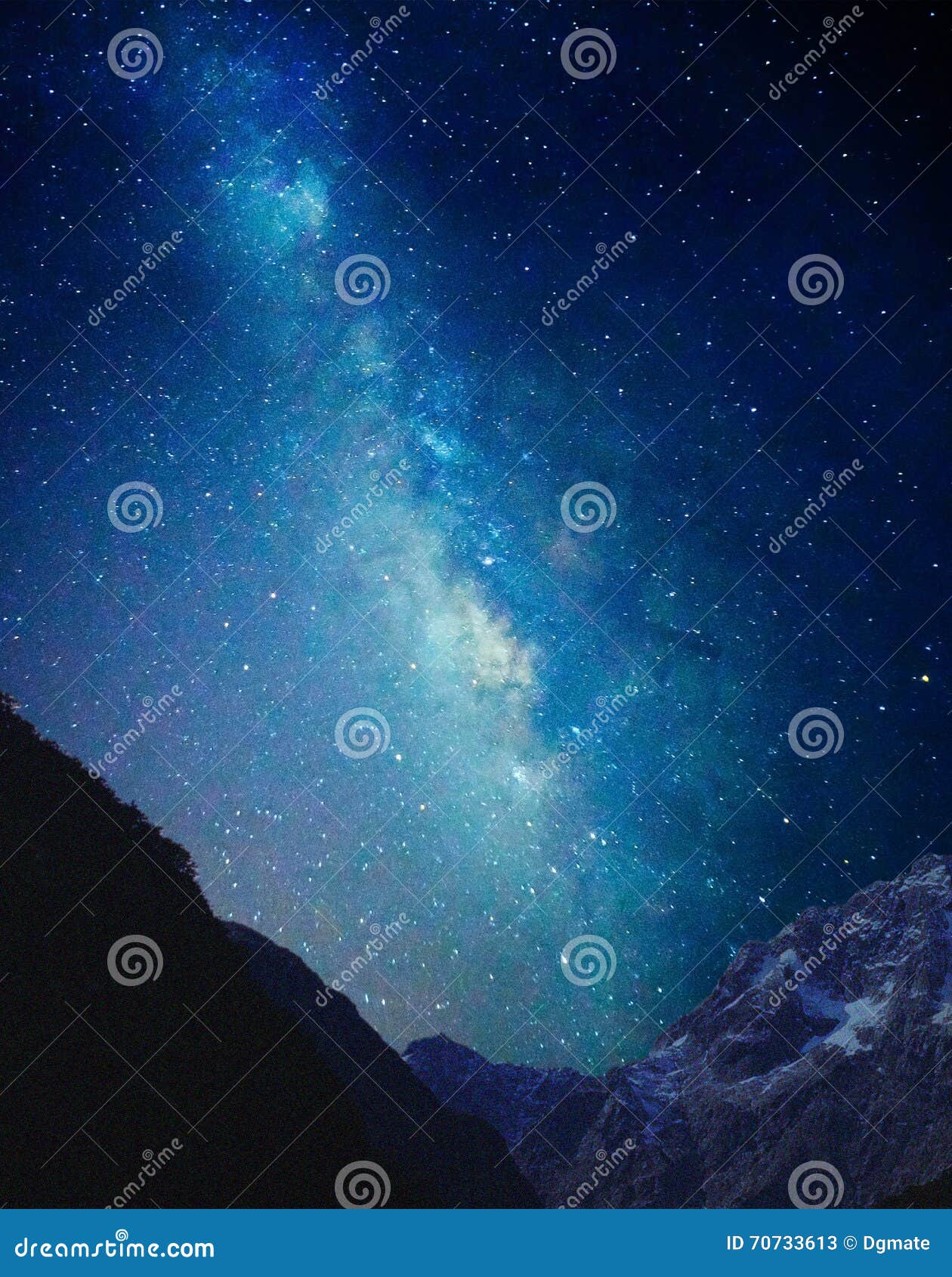 Milky Way Over the Mountain Showing Stars and Gases Stock Image - Image ...