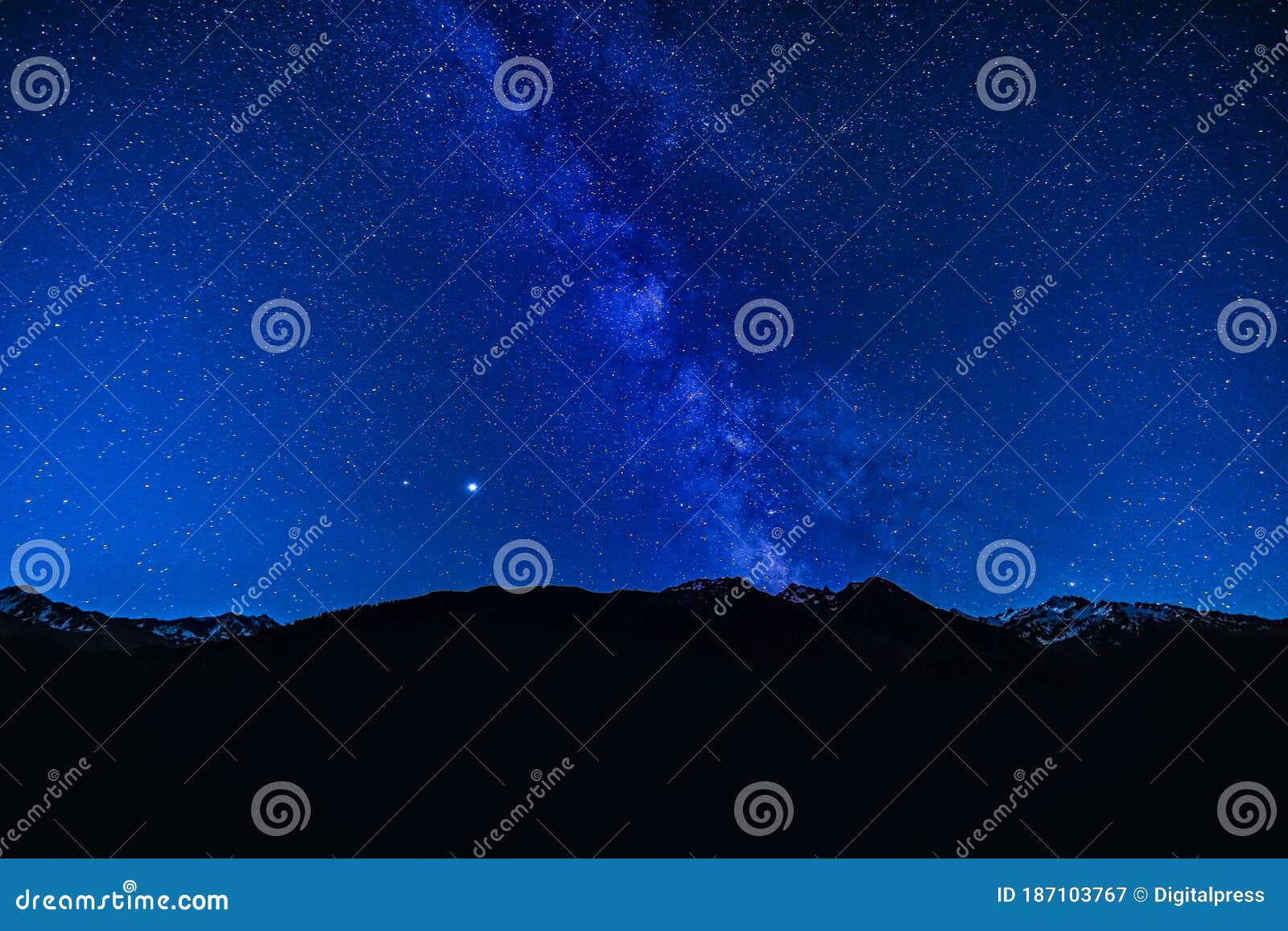 Milky Way Over Mountain stock image. Image of constellation - 187103767