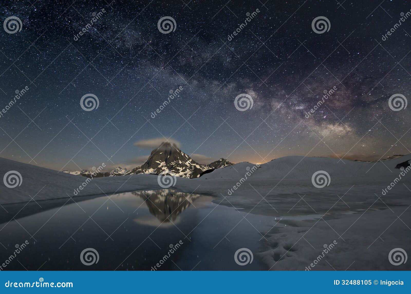 Milky Way Over the Mountains Stock Image - Image of cluster ...