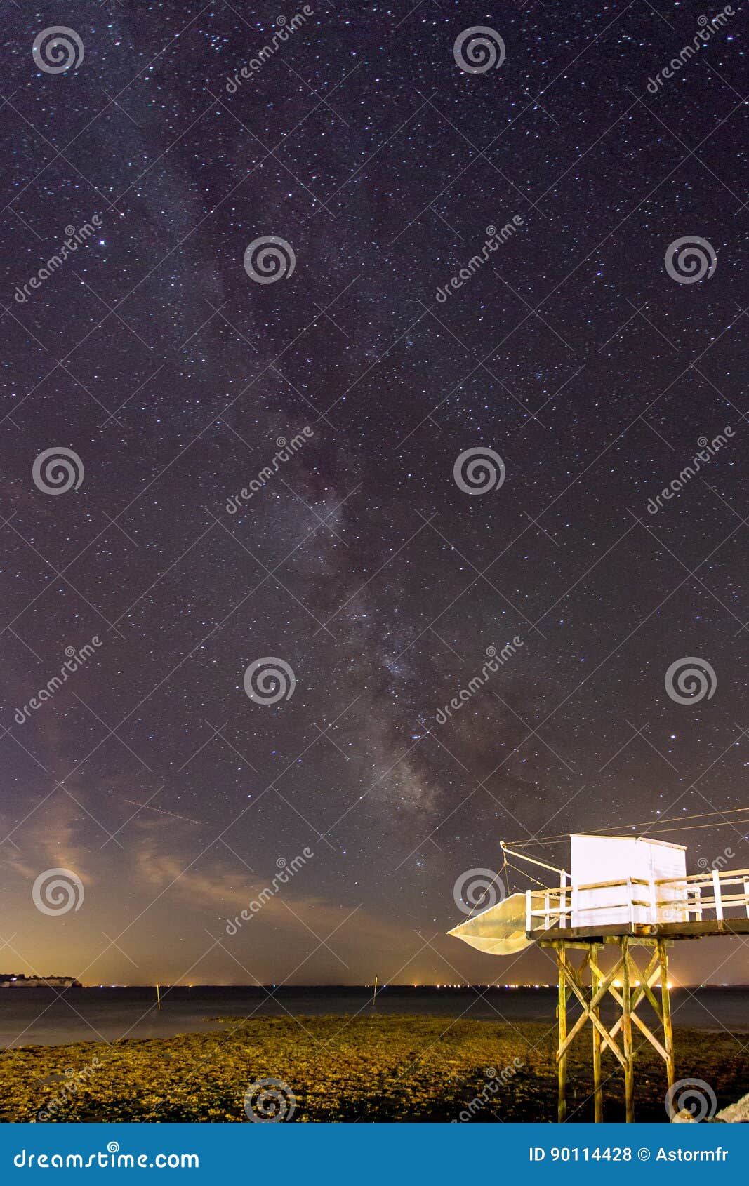 Milky way panoramic stock photo. Image of lighthouse - 90114428