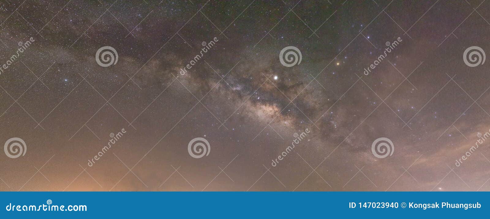 Milky Way Rising Up in Sky and Parallel with Ground Stock Photo - Image ...