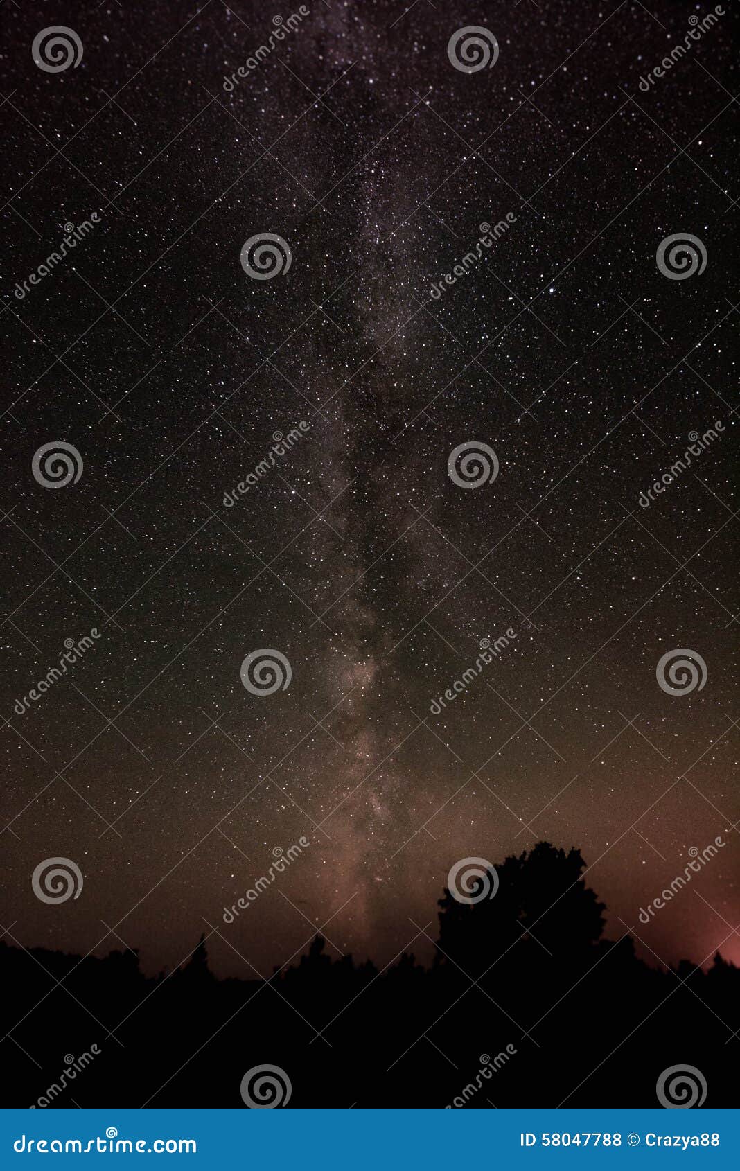 Milky Way with rose glow stock photo. Image of galaxy - 58047788