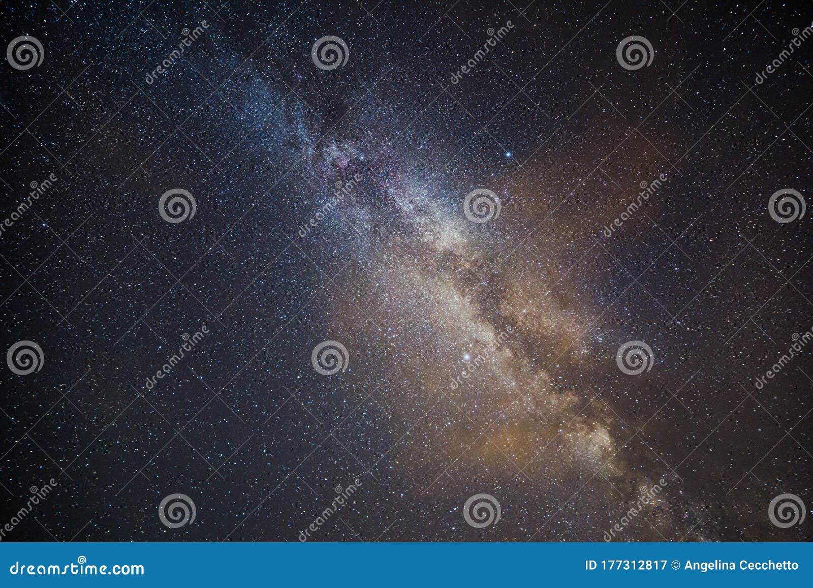 Milky Way and Starry Sky on a Clear Summer Night with a Cloud Stock ...
