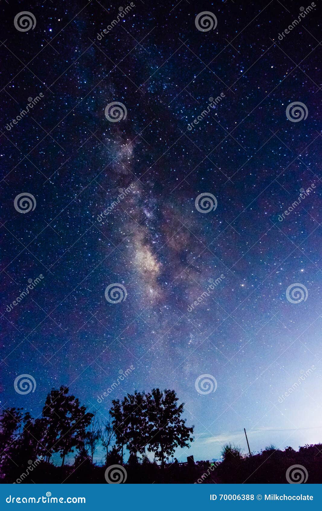 Milky way in summer night stock photo. Image of blue - 70006388