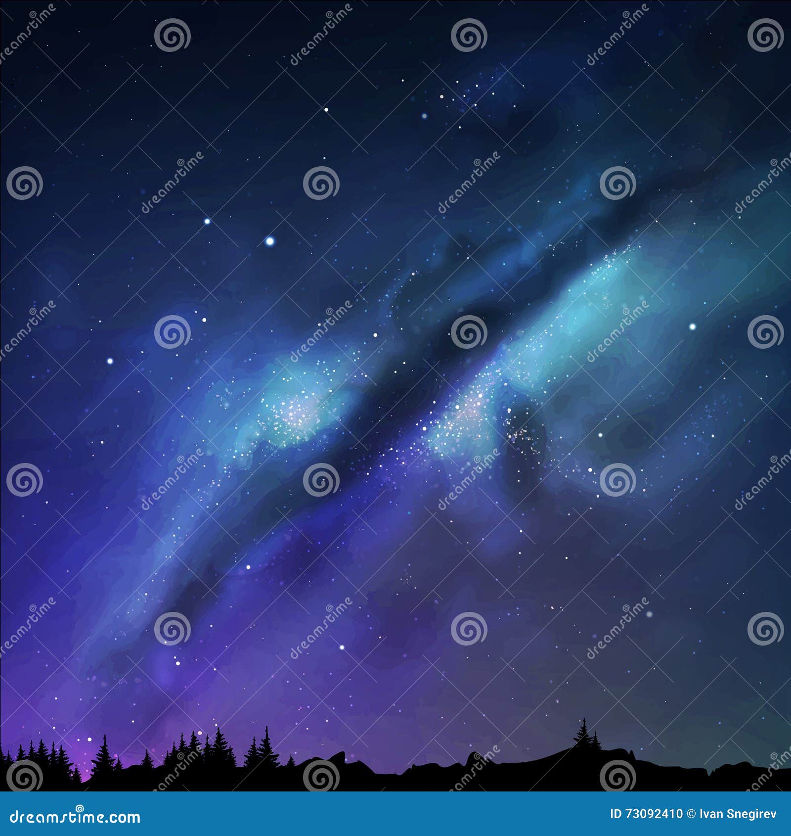 Milky Way stock vector. Illustration of fantasy, night - 73092410