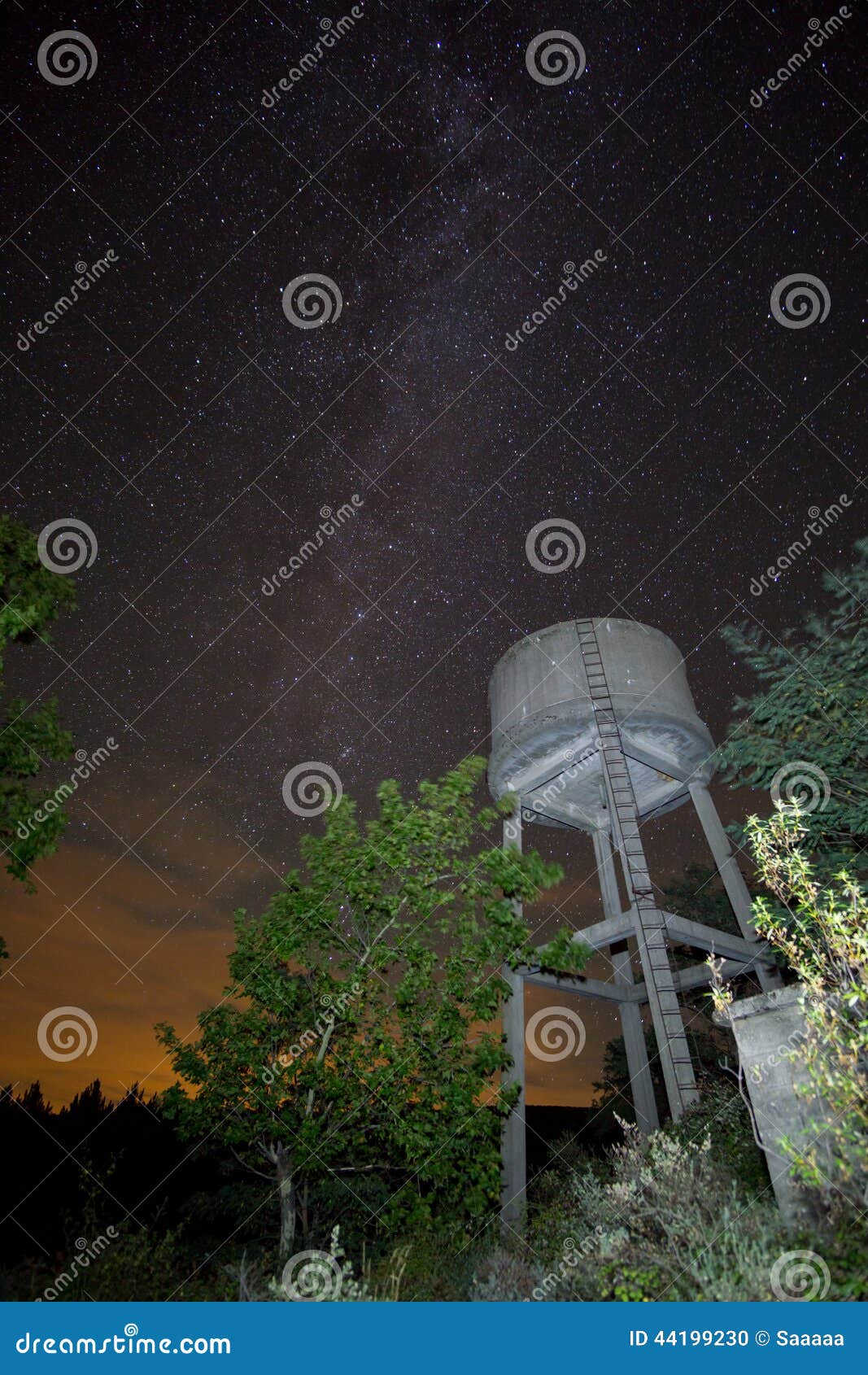 Milky Way and water tank stock photo. Image of nebula - 44199230