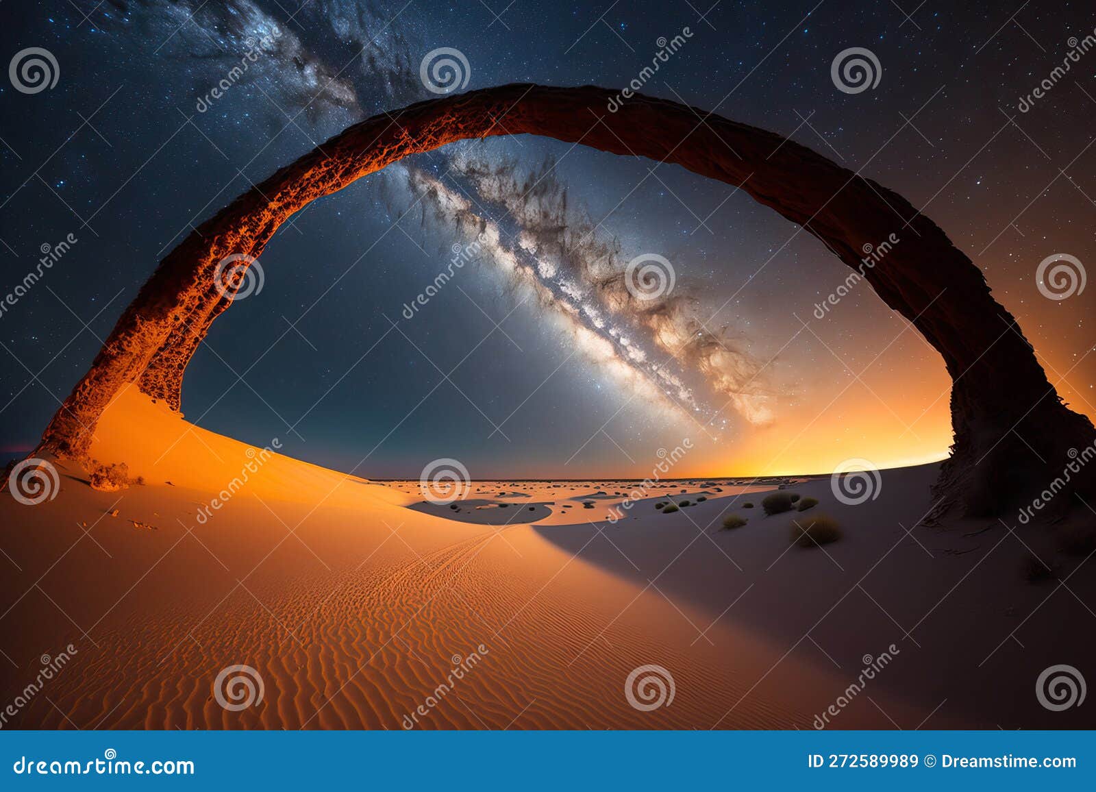 Milky Ways Reverse Arch On Sand Dunes In Cervantes, Australia Royalty ...
