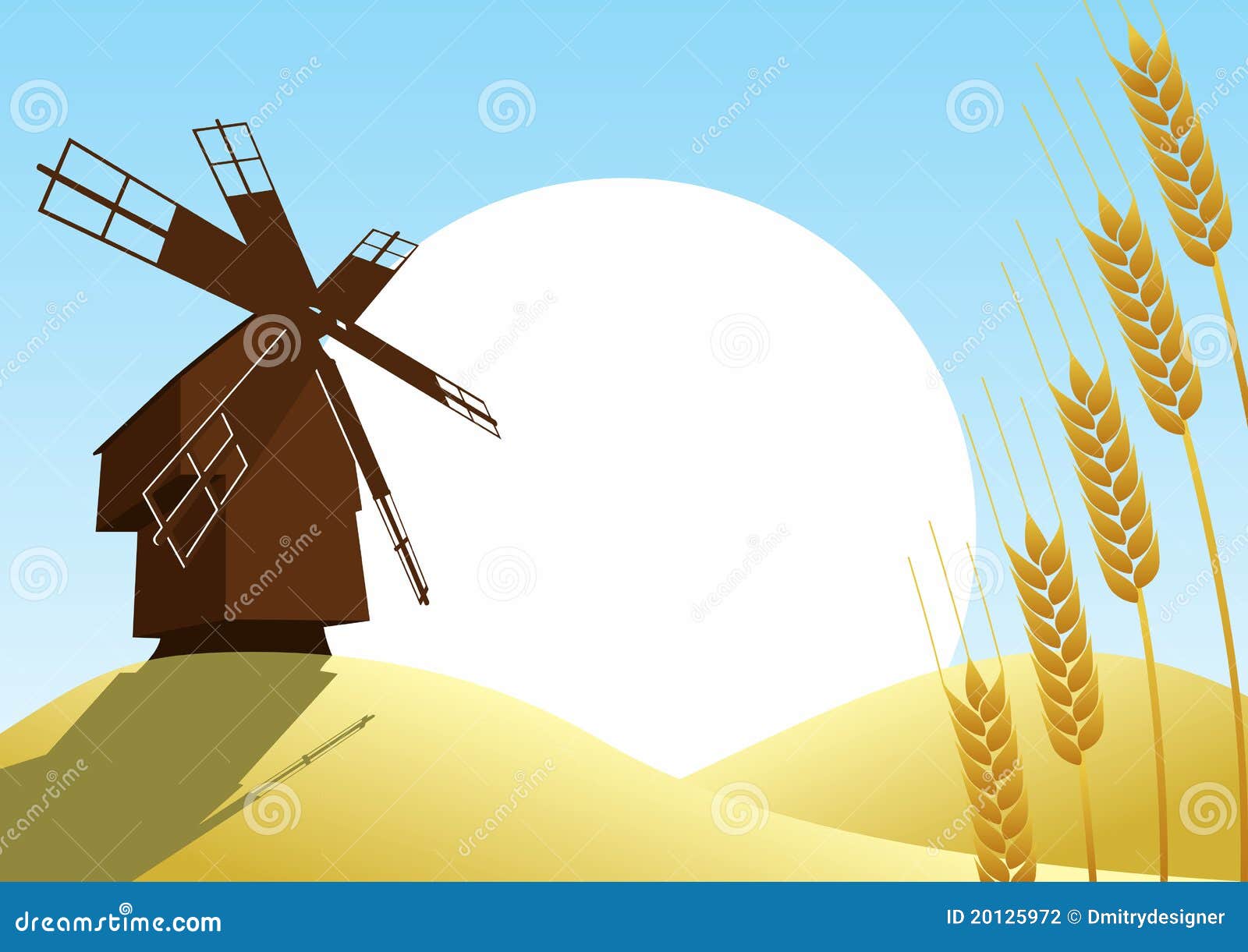 Mill on the Background of the Wheat Fields-1 Stock Vector ...