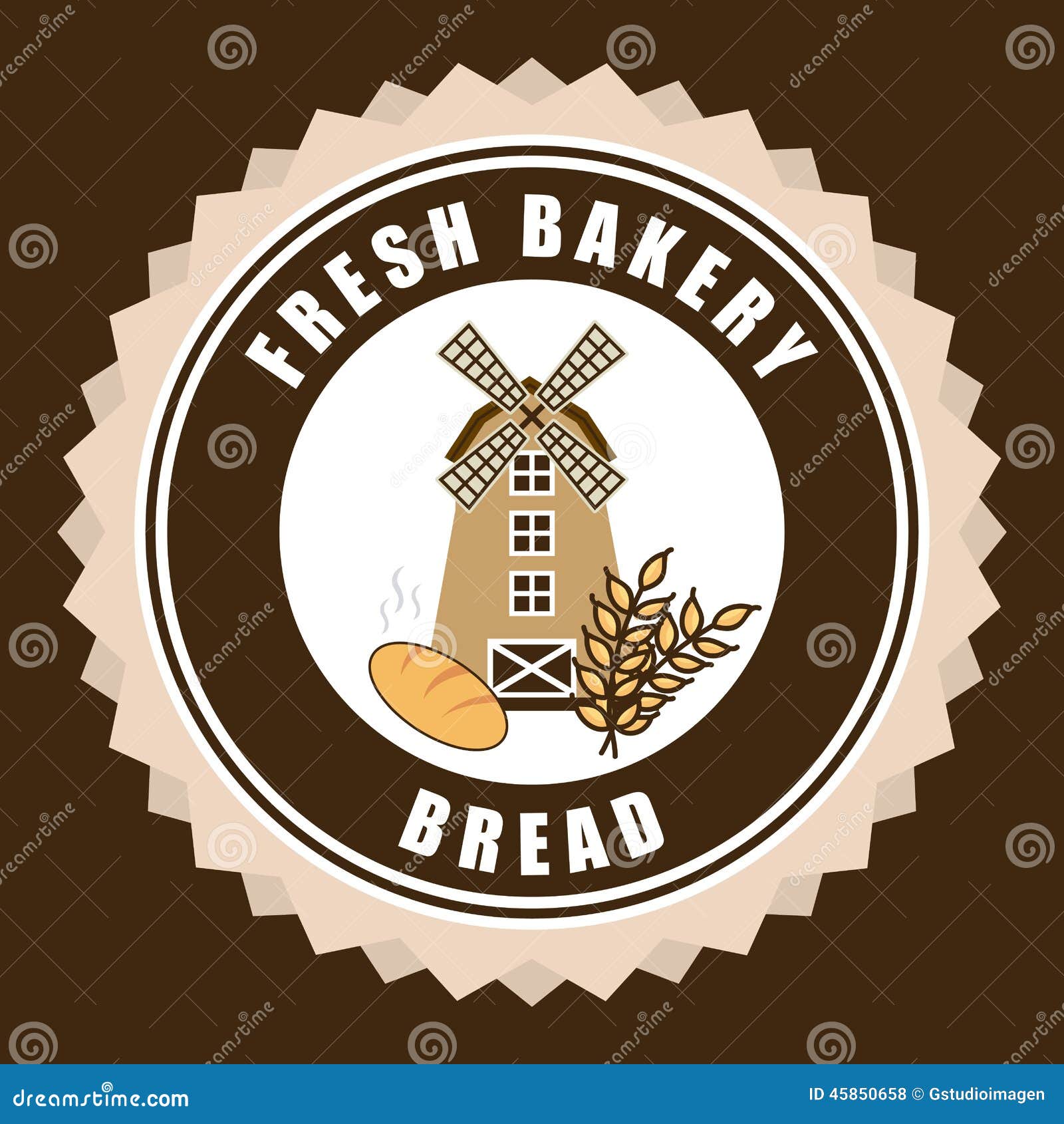 Mill bakery design stock illustration. Illustration of symbol - 45850658