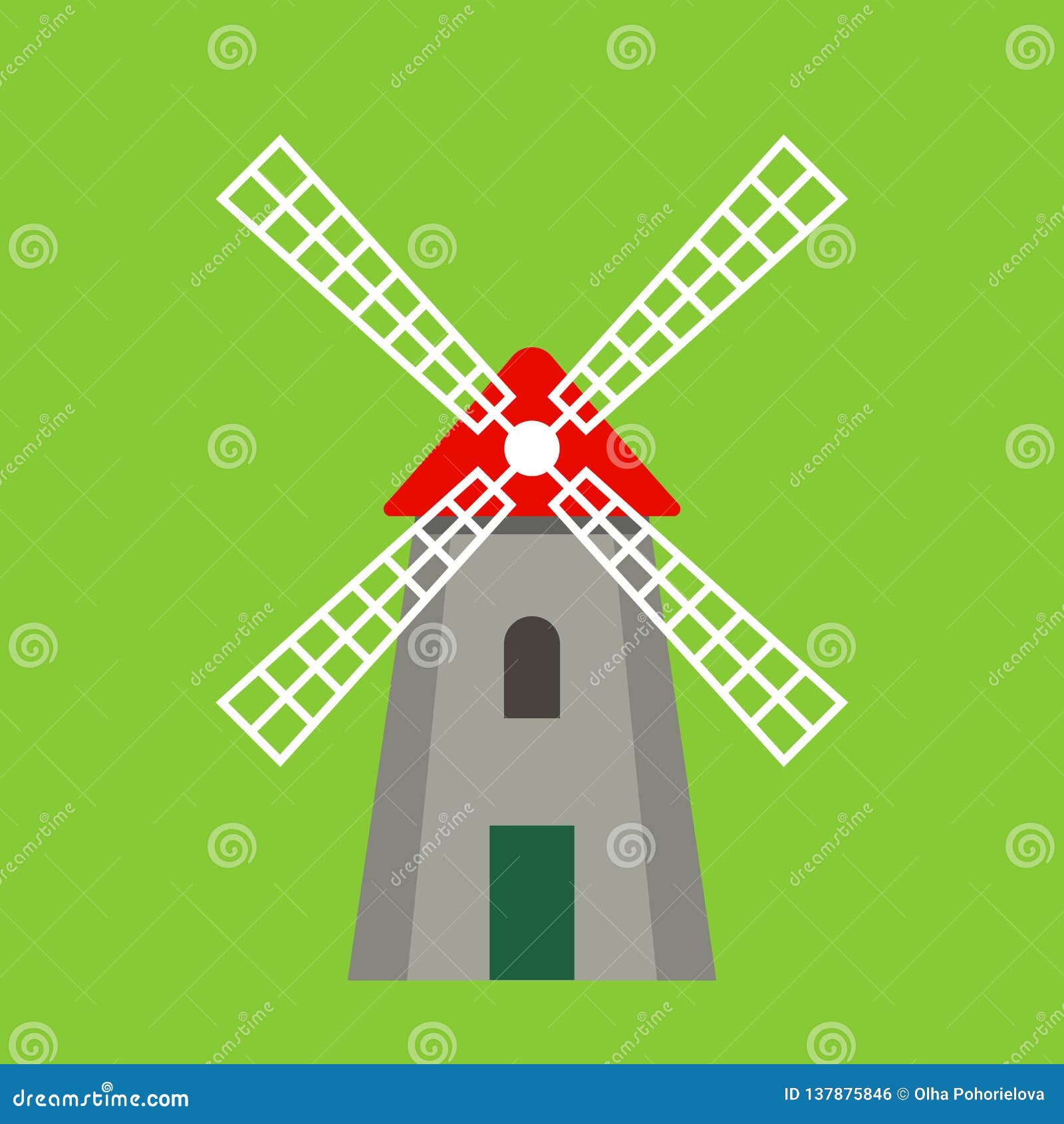 Mill Building. Icon in Flat Style Isolated Stock Illustration ...