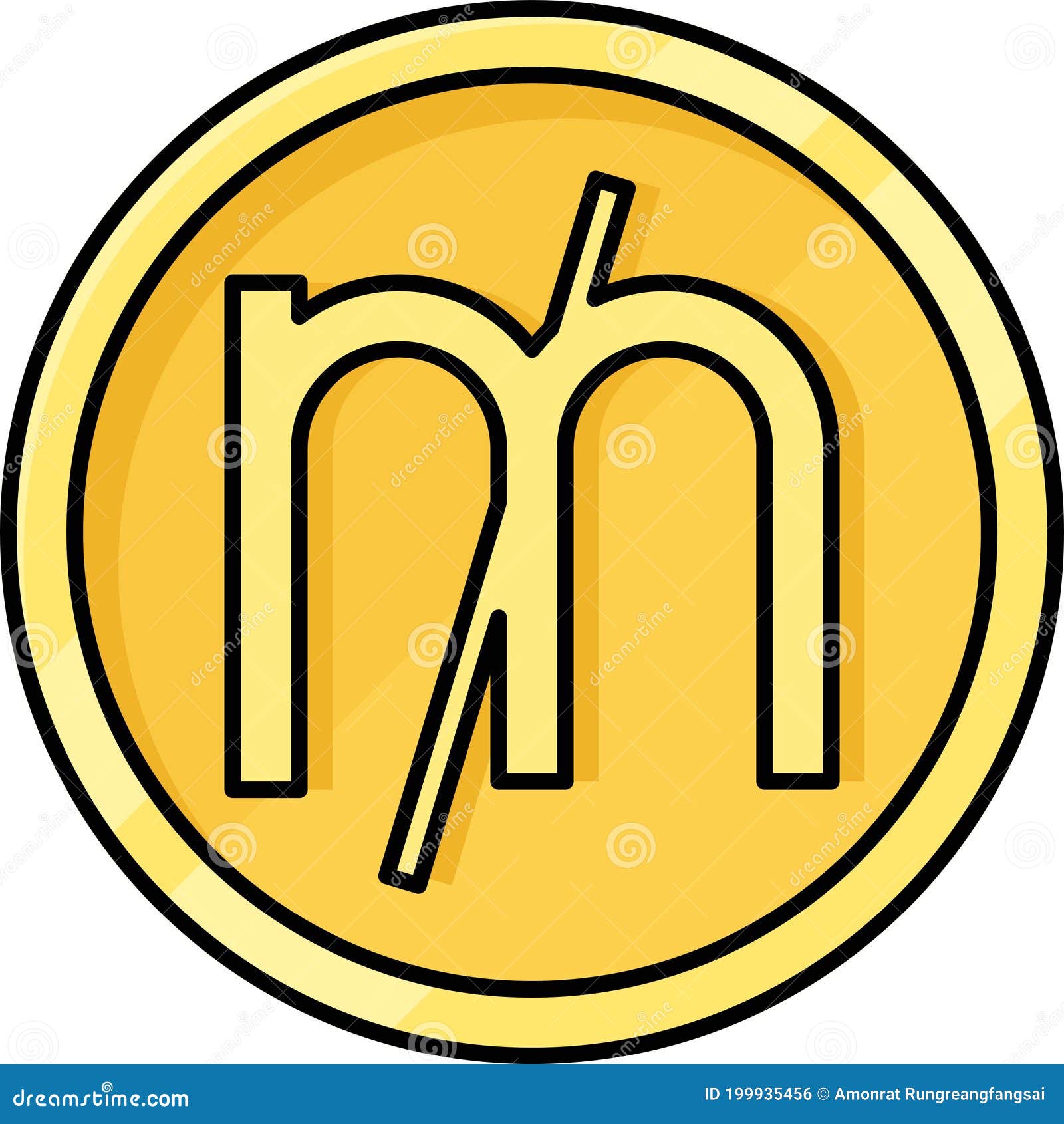Mill Coin, Unit of Currency Used Sometimes in Accounting Stock Vector ...