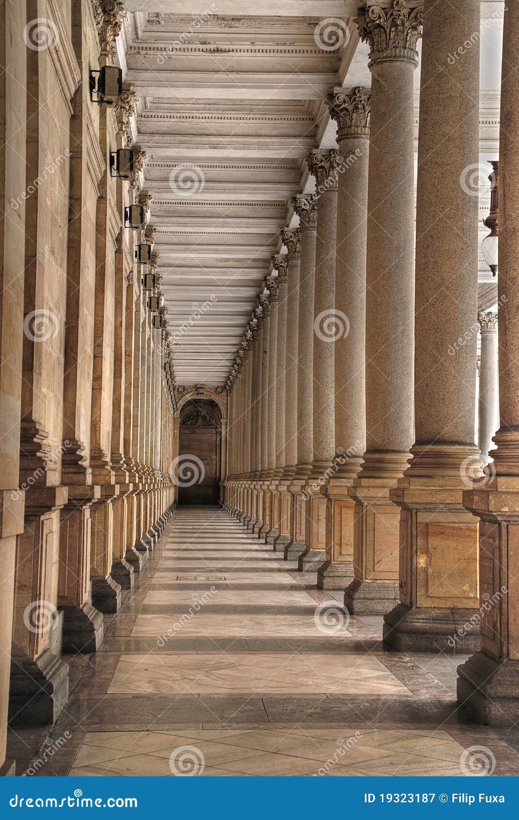 Mill colonnade stock image. Image of path, porch, pillar - 19323187