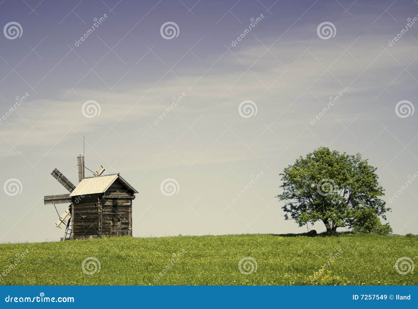 Mill field stock image. Image of field, blue, grass, rural - 7257549