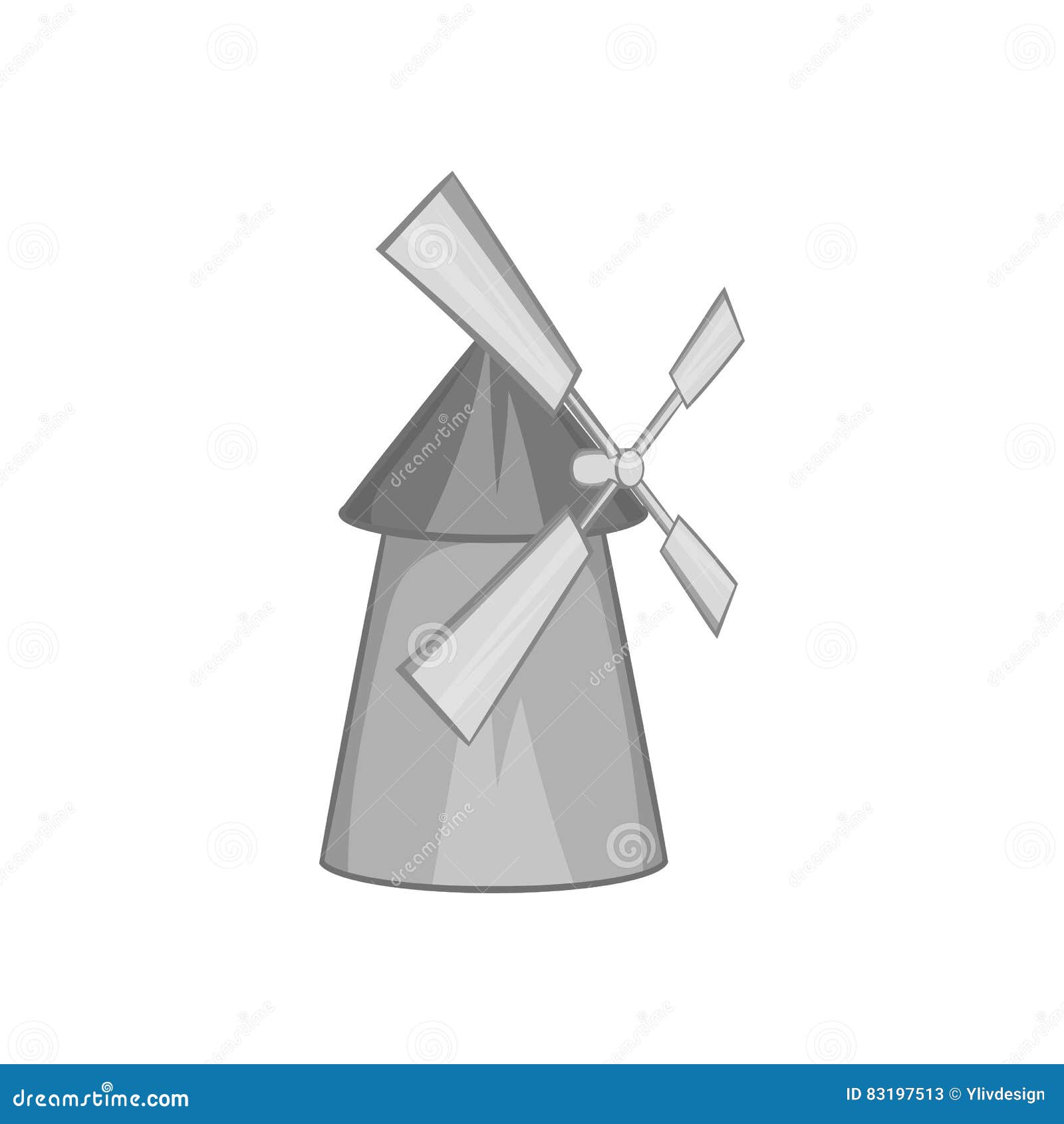 Mill Icon, Black Monochrome Style Stock Vector - Illustration of farm ...