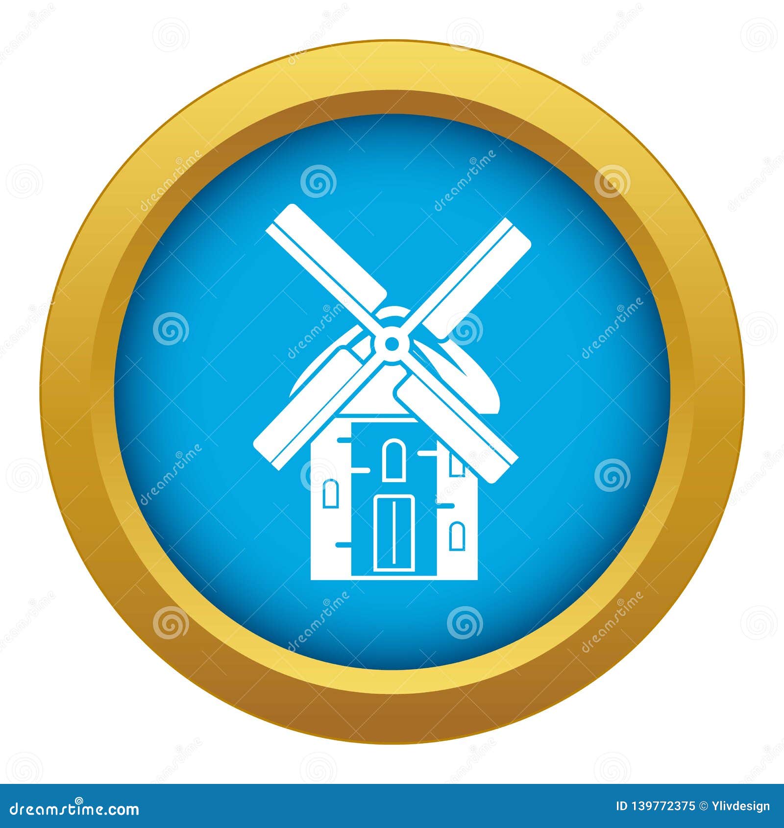 Mill Icon Blue Vector Isolated Stock Vector - Illustration of object ...
