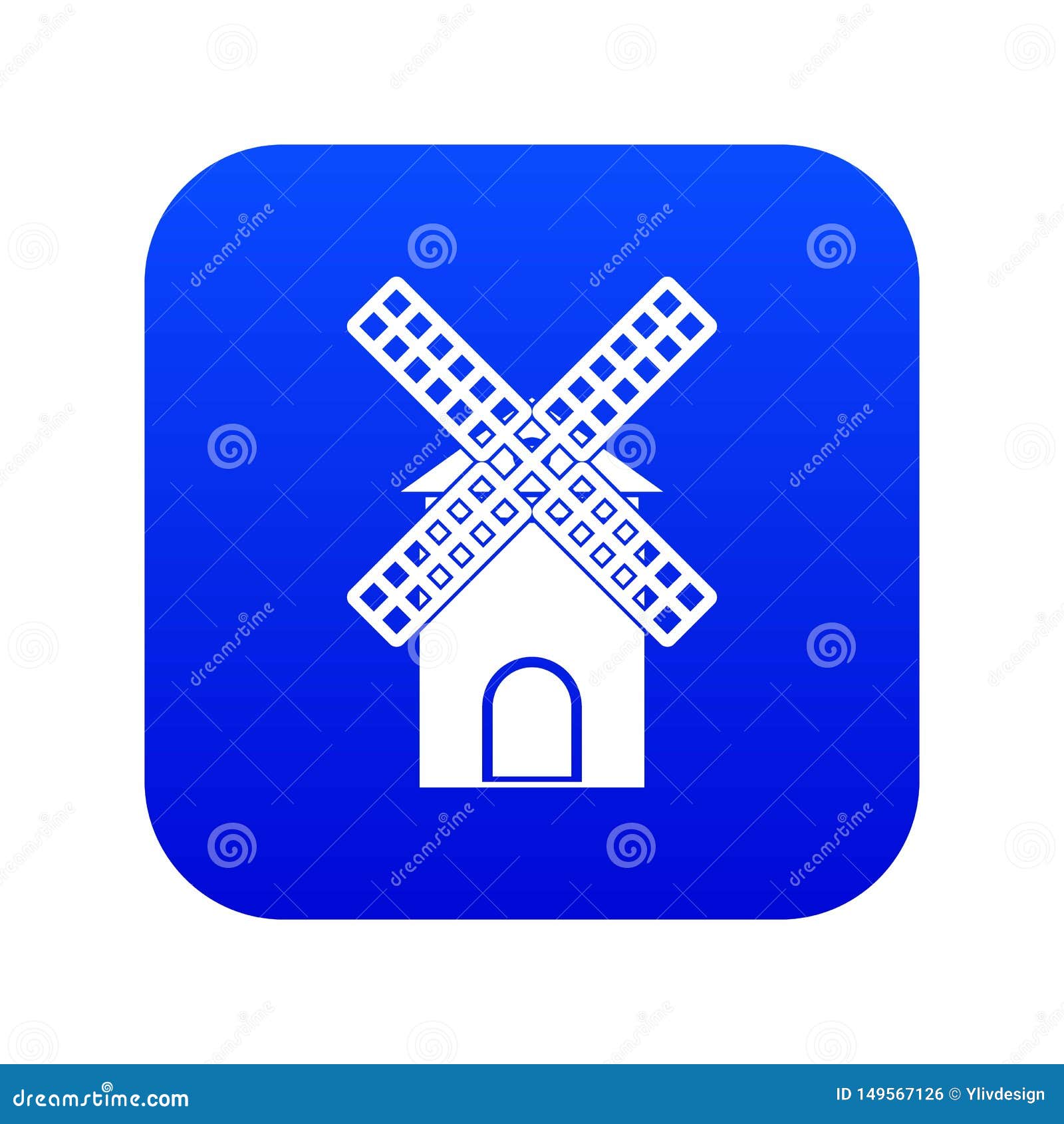 Mill icon digital blue stock vector. Illustration of drawing - 149567126