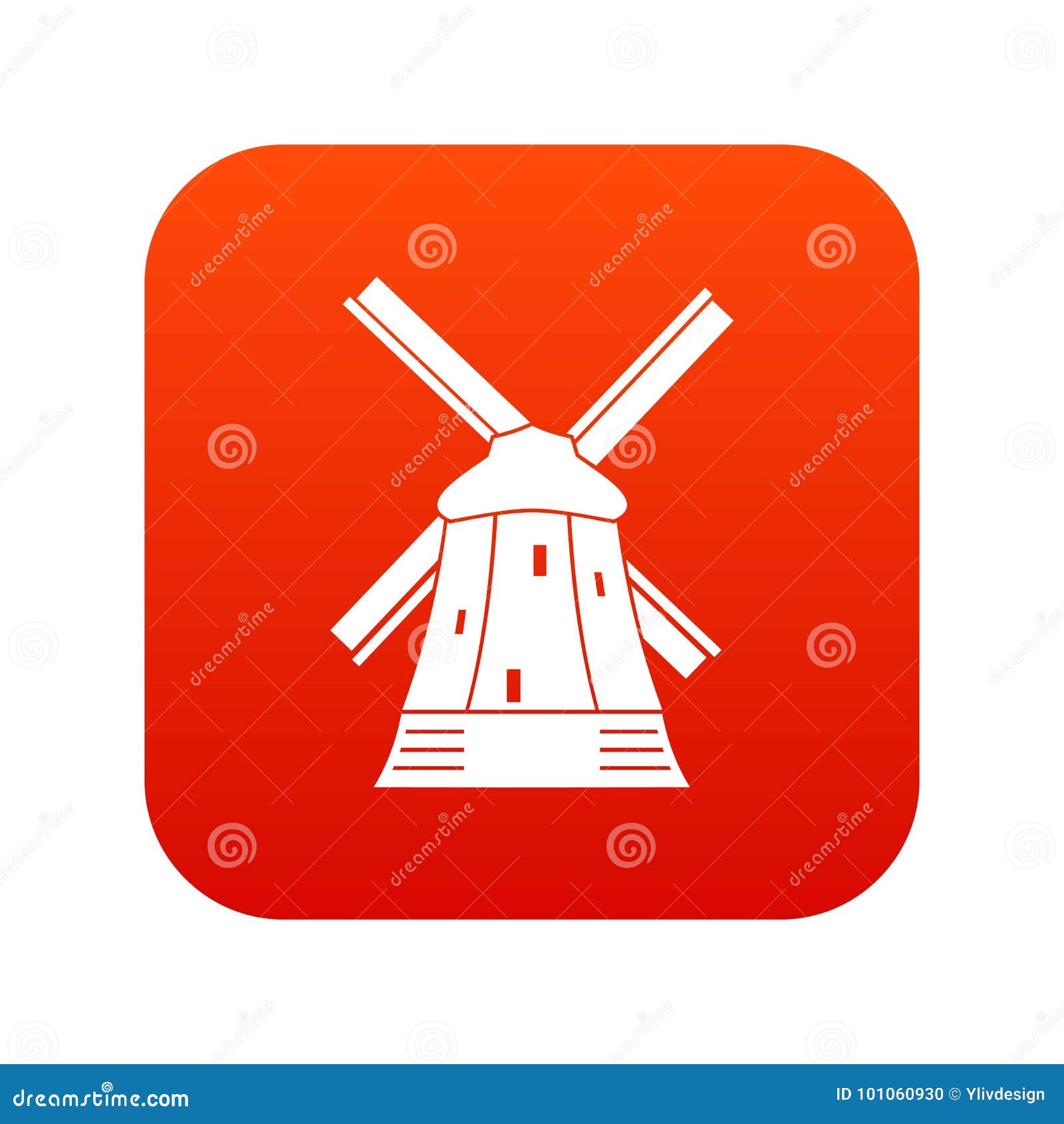 Mill icon digital red stock vector. Illustration of power - 101060930