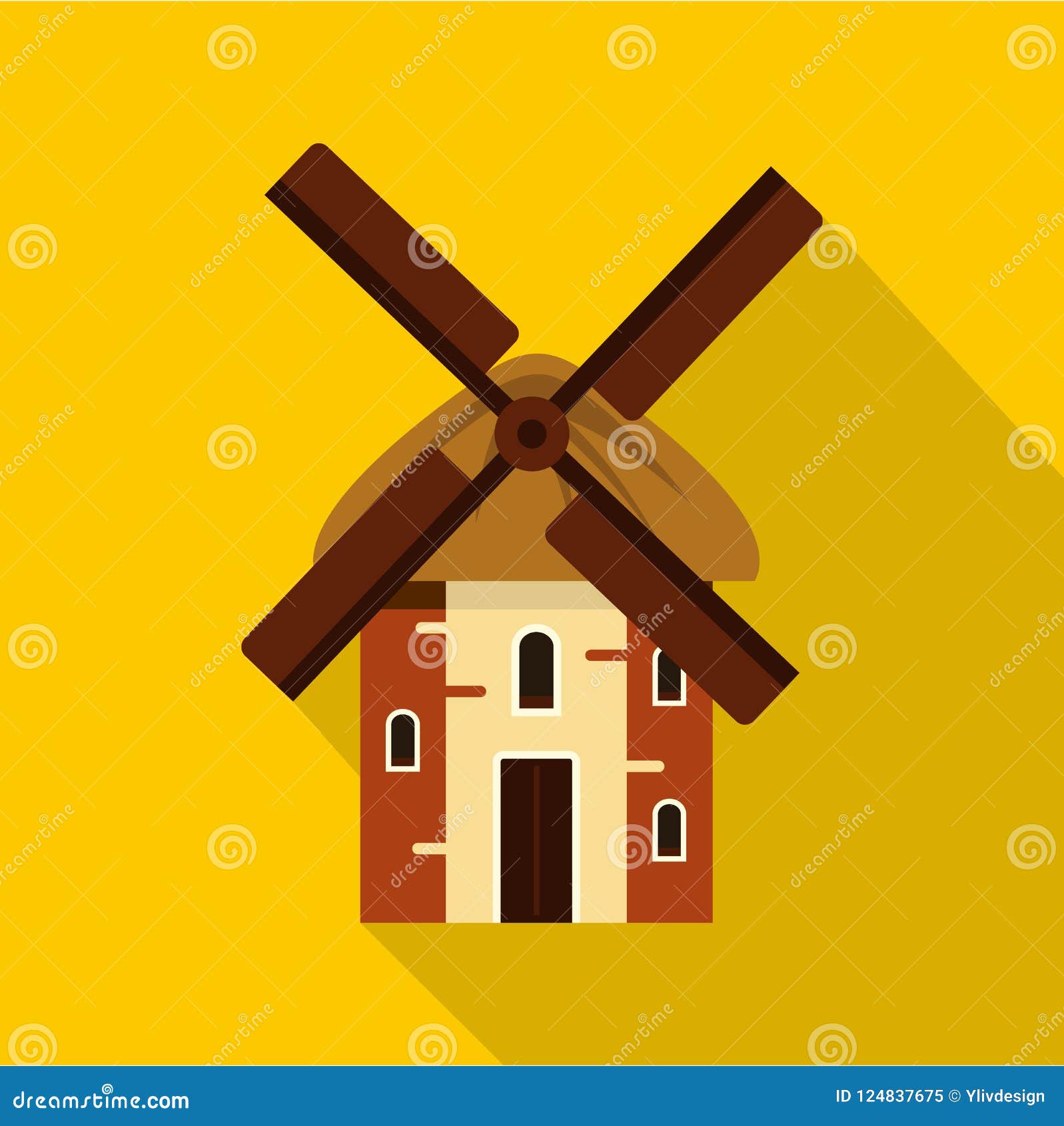 Mill icon, flat style stock illustration. Illustration of object ...